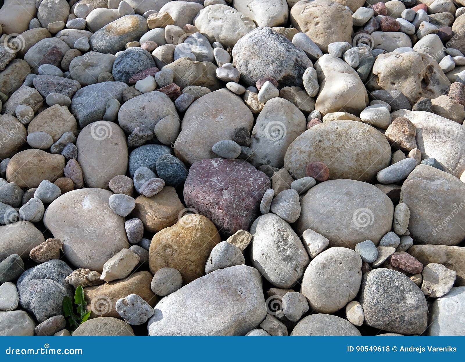 Pebbles of Different Size and Shape, Summer Garden Stock Photo - Image ...