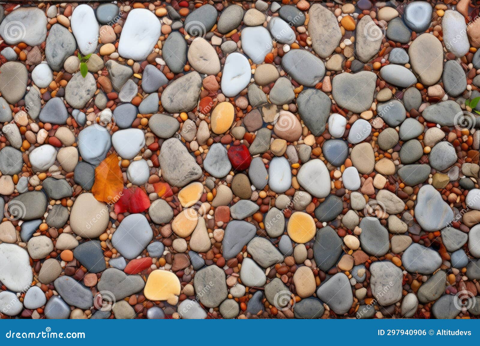 Pebbles Embedded in a Brick-pathway Stock Photo - Image of texture ...