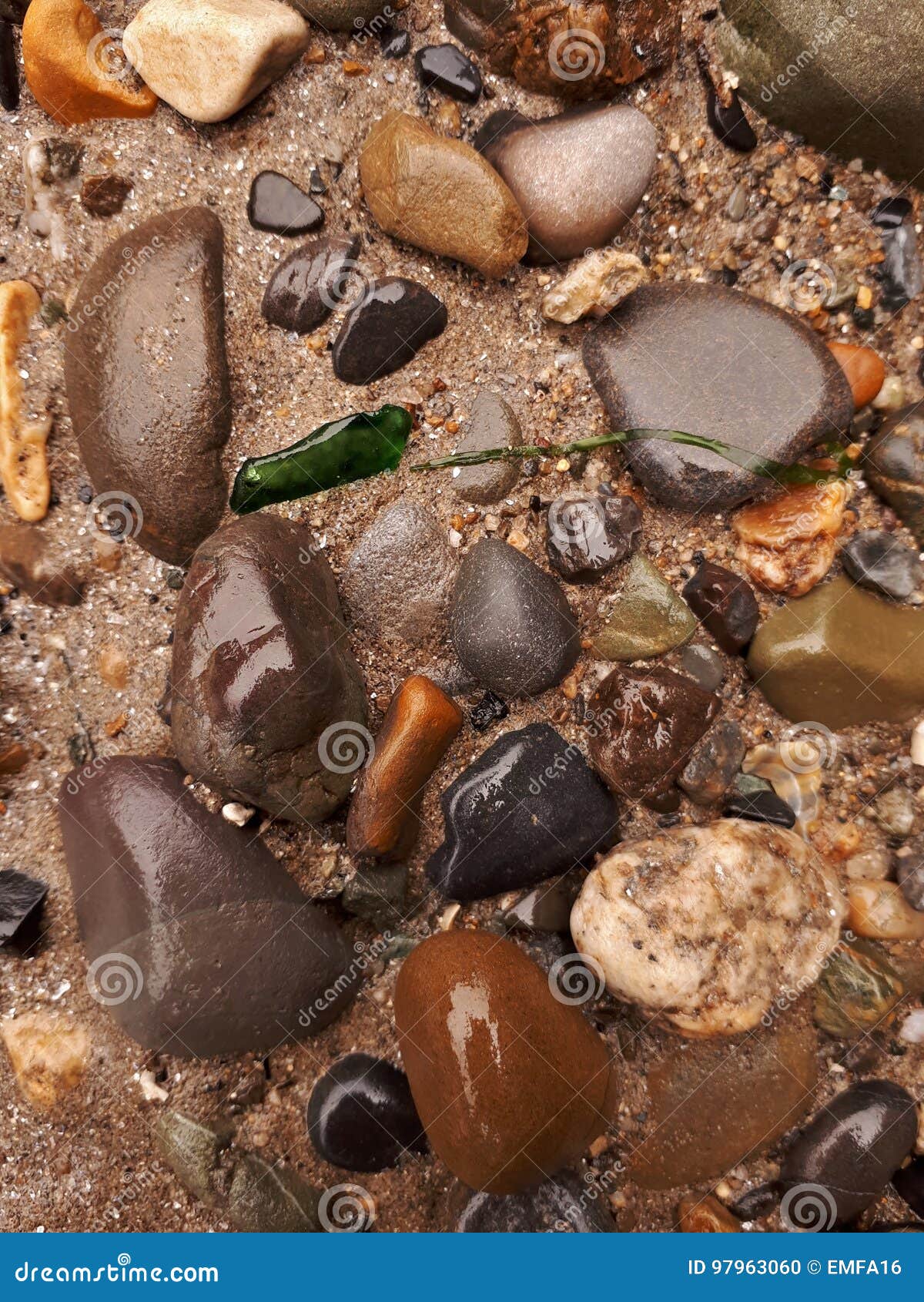 Pebbles, Glass and Sand Mosaic Stock Photo - Image of pebbles, green ...