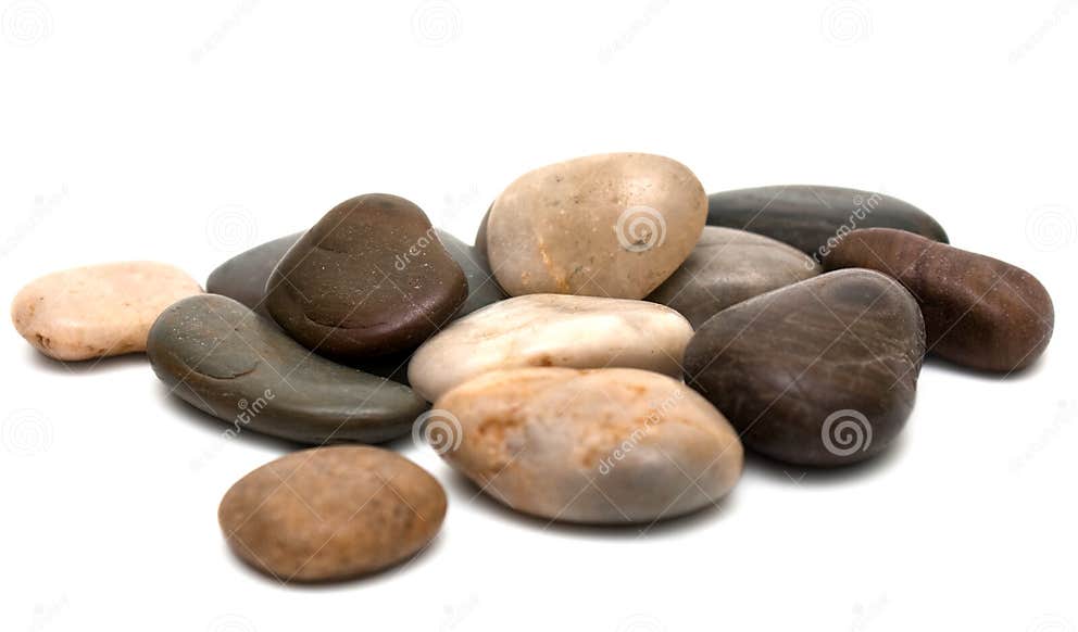 Pebbles heap isolated stock photo. Image of close, objects - 83070908
