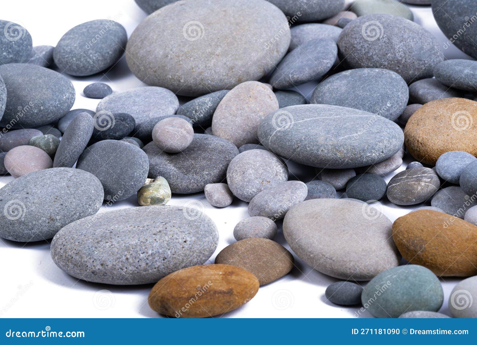 Pebbles isolated stock photo. Image of white, object - 271181090
