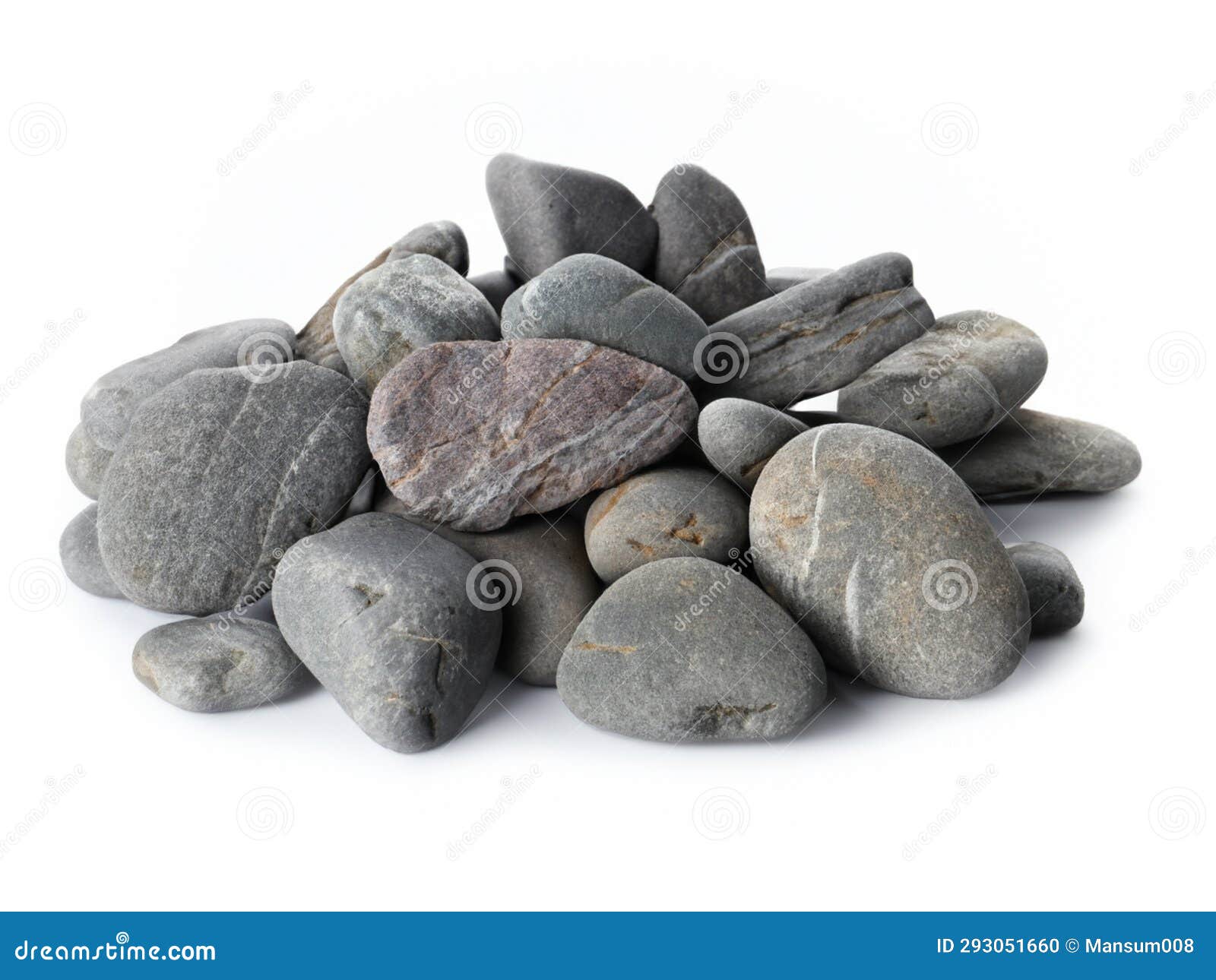 Pebbles Isolated on White Background Stock Photo - Image of closeup ...