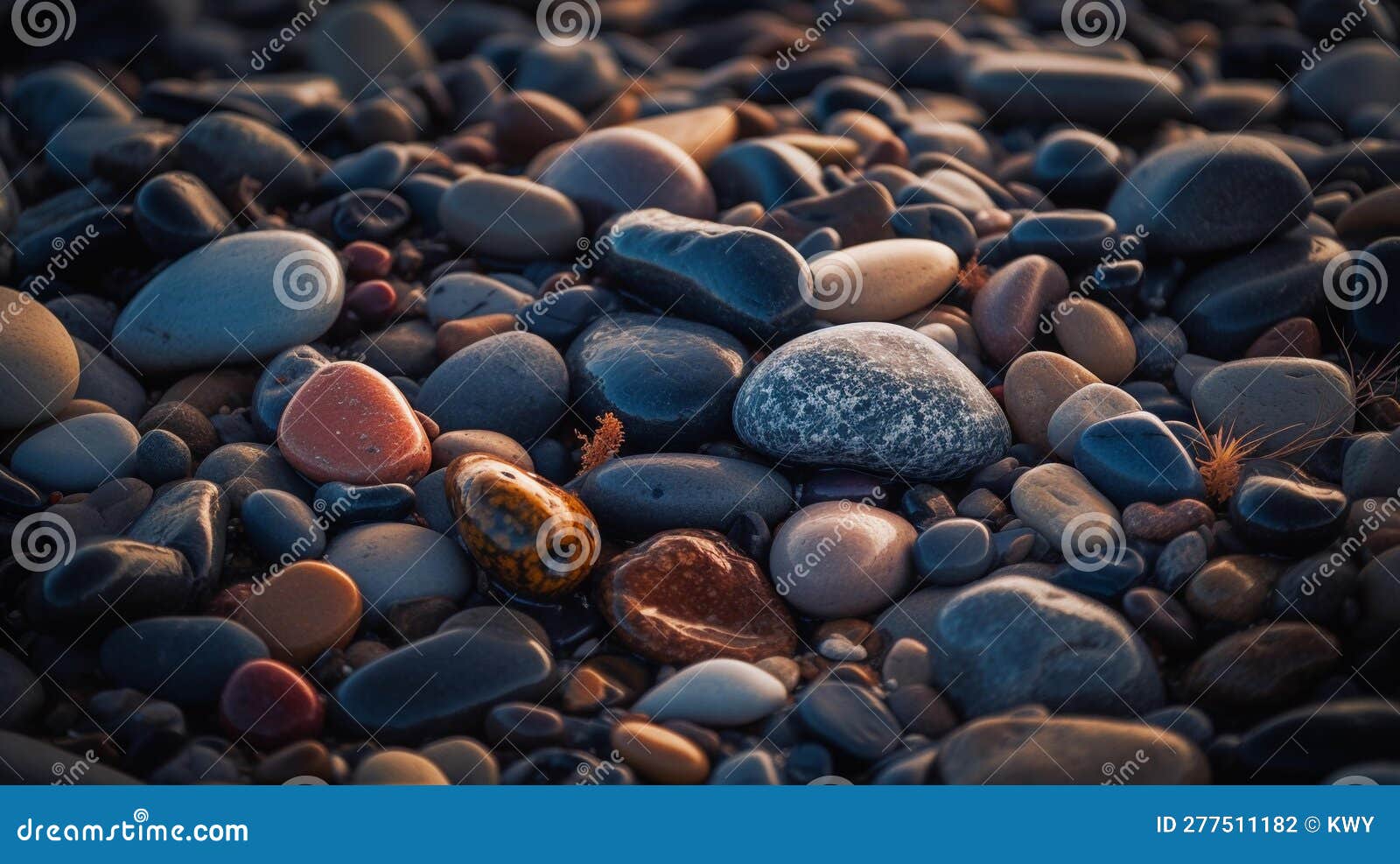 Pebbles Laying on Seashore Generative a Stock Illustration ...