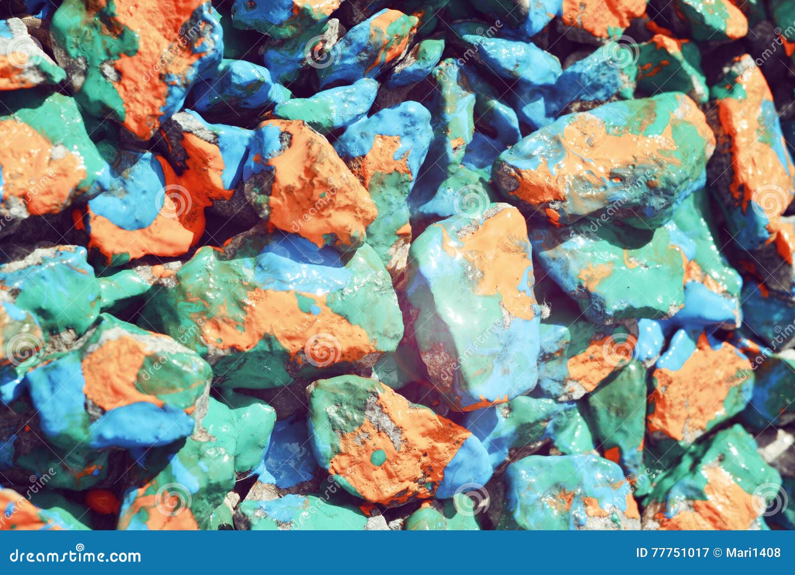 Pebbles Painted Bright Colored Paint Stock Image - Image of pattern ...