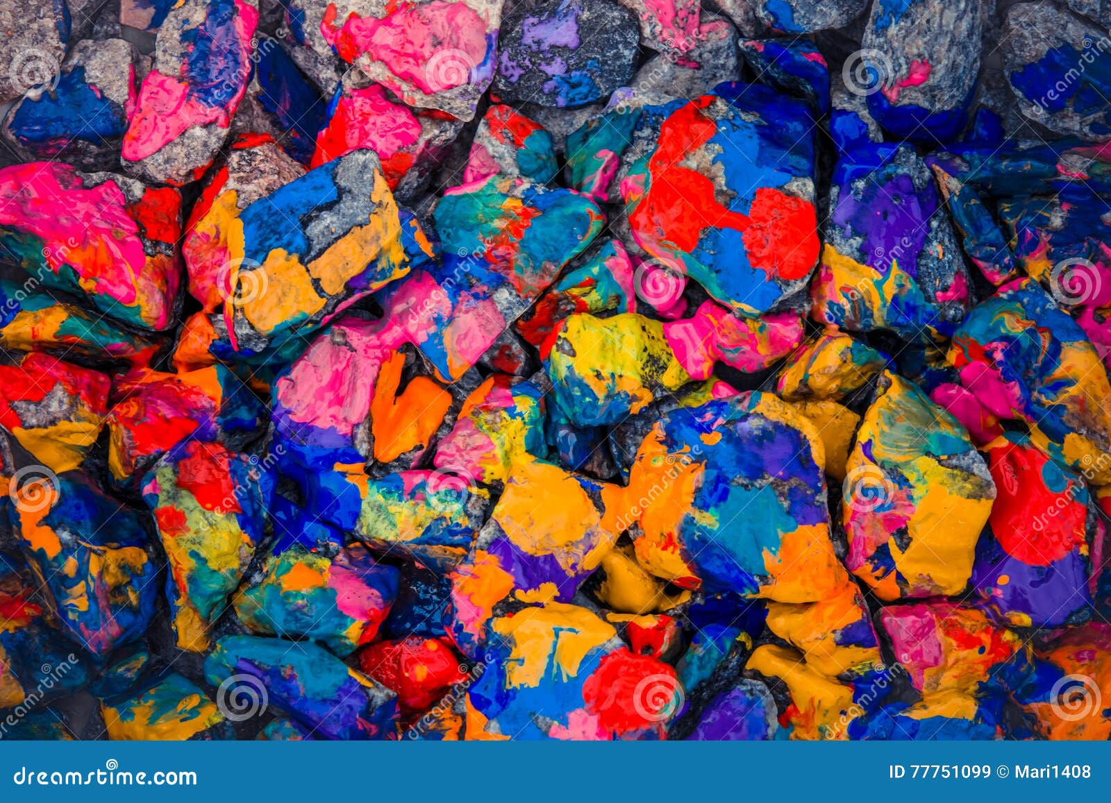 Pebbles Painted Bright Colored Paint Stock Image - Image of emotions ...