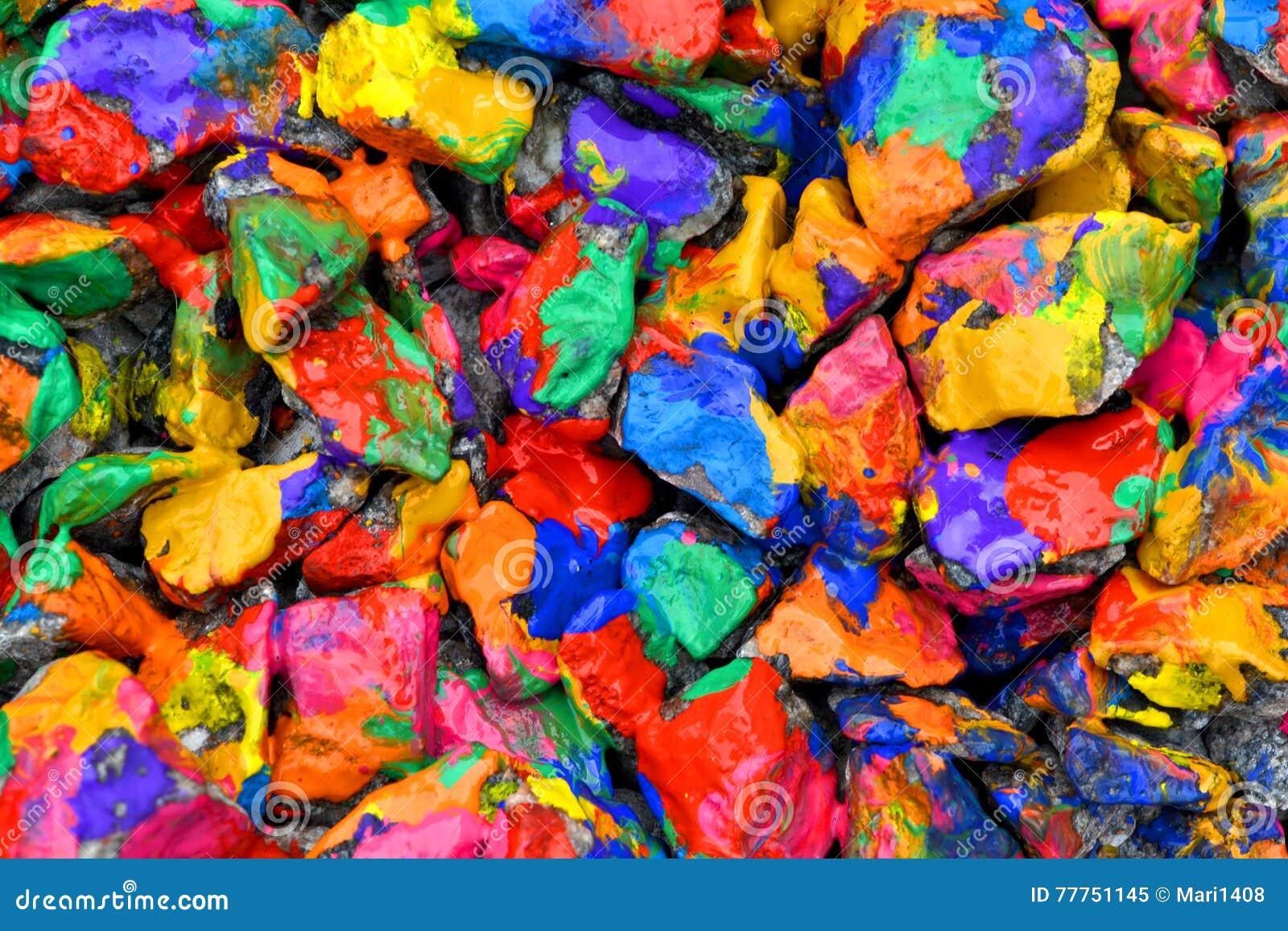 Pebbles Painted Bright Colored Paint Stock Image - Image of pebbles ...