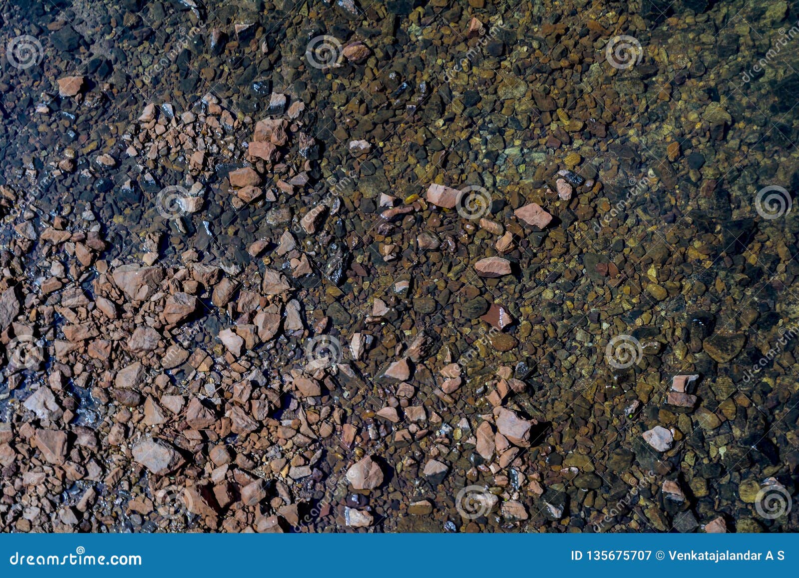 Pebbles and Rocks in Running Water Stock Image - Image of water ...