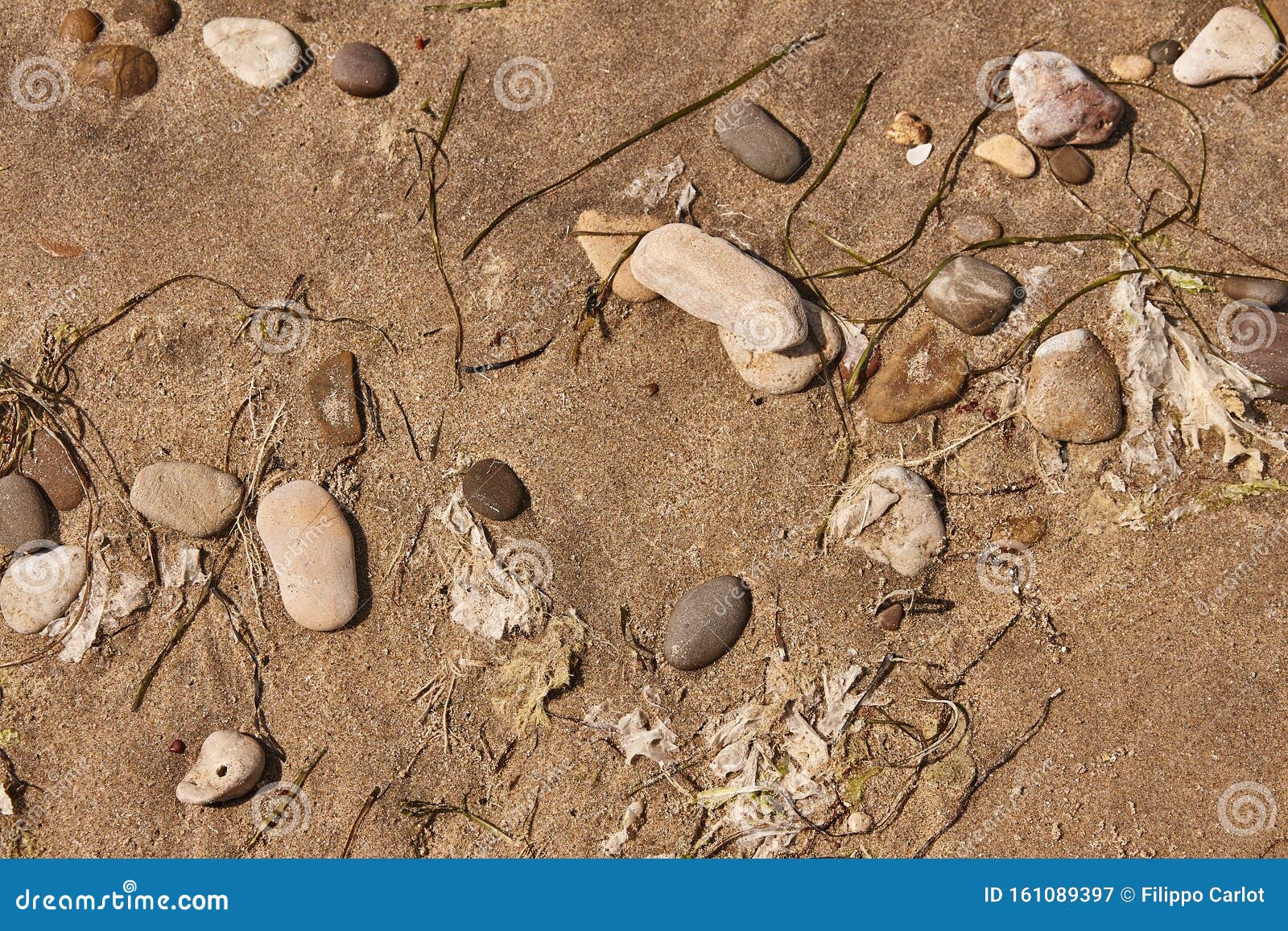 Pebbles on Sand stock image. Image of coastline, gravel - 161089397