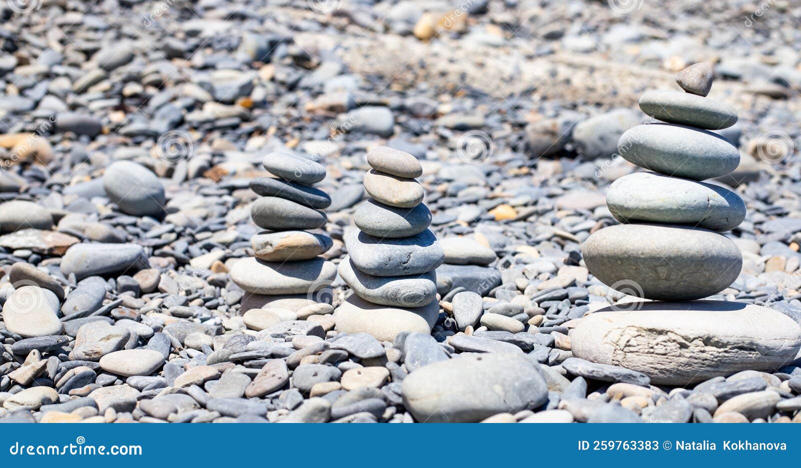 Pebbles on the Seashore are Stacked in a Pyramid. Rest and Relaxation ...