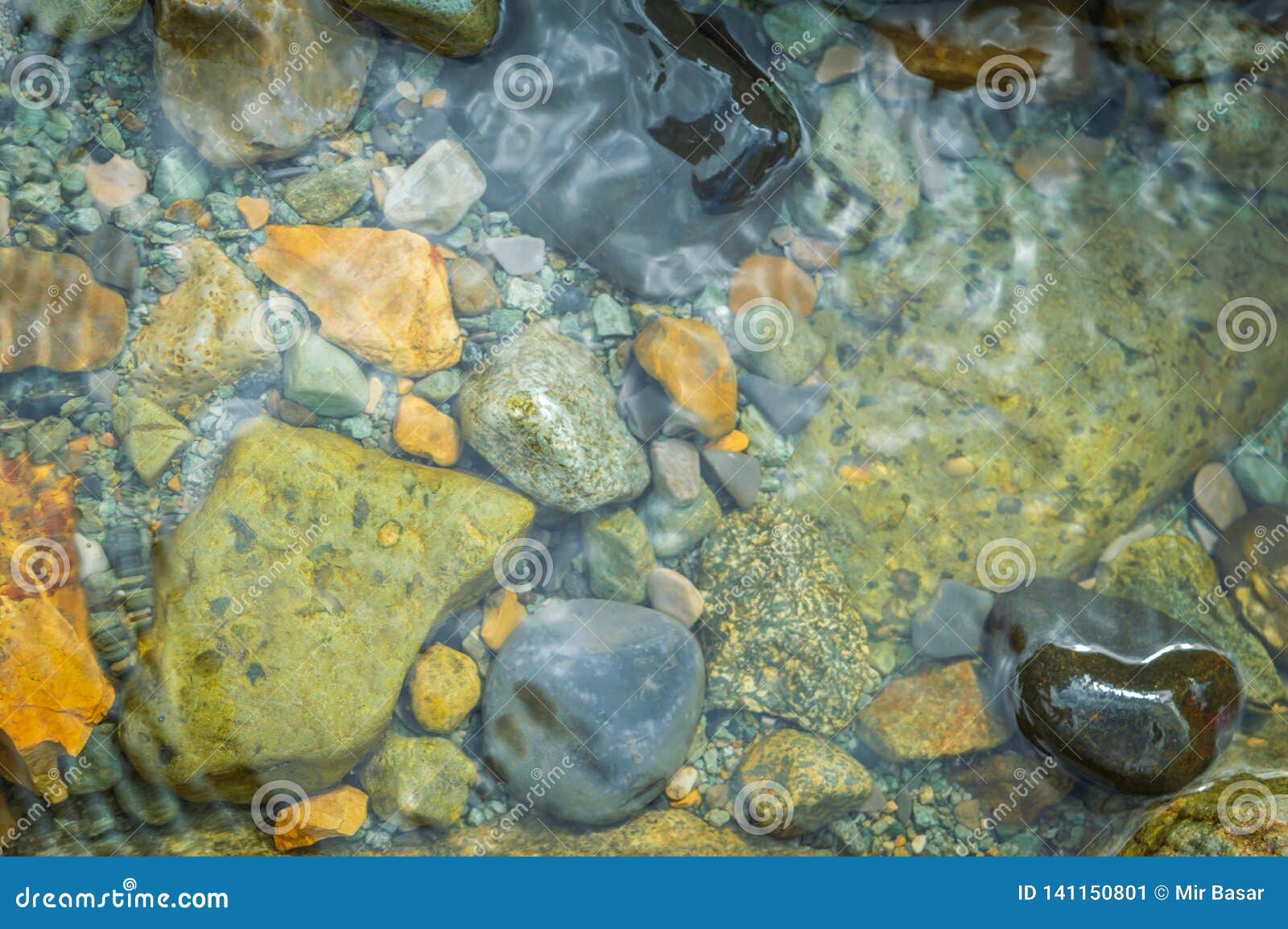 Pebbles in a Slow Moving Stream Stock Image - Image of nature ...