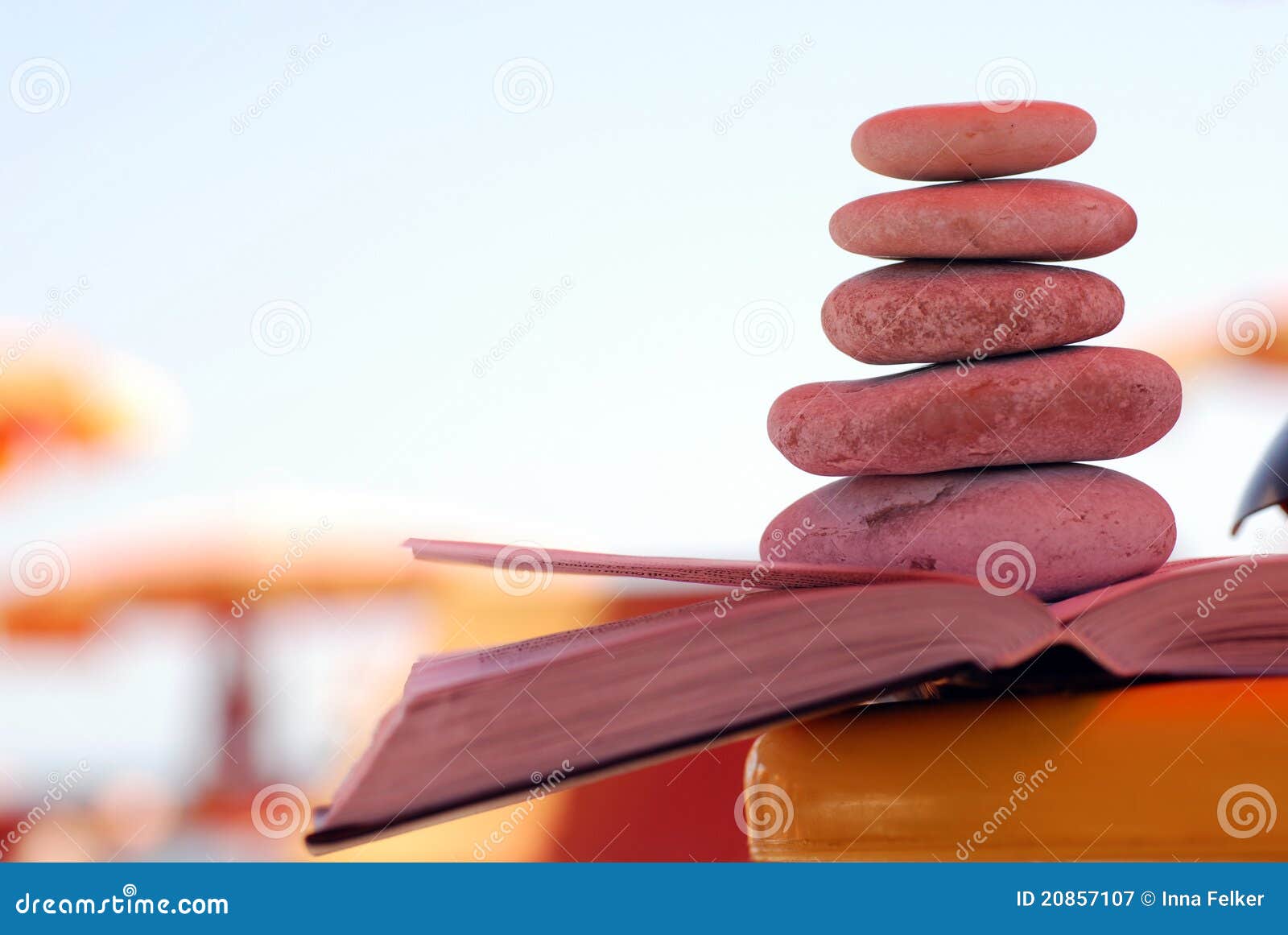 Pebbles Stack Balance Over Blue Adriatic Sea In Croatia. Tower Of ...