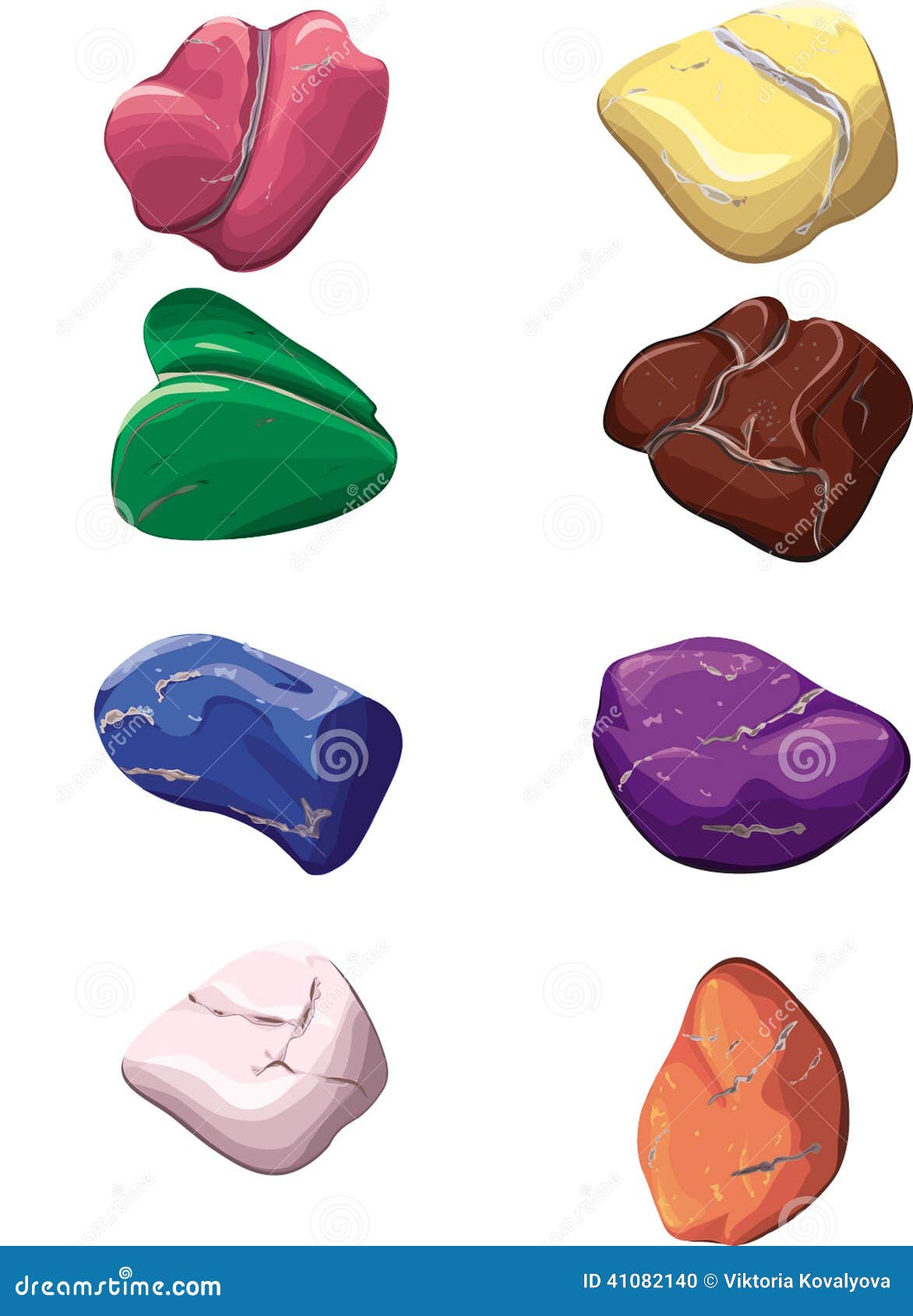Pebbles. Vector Pebbles, Semiprecious Stones Stock Vector ...