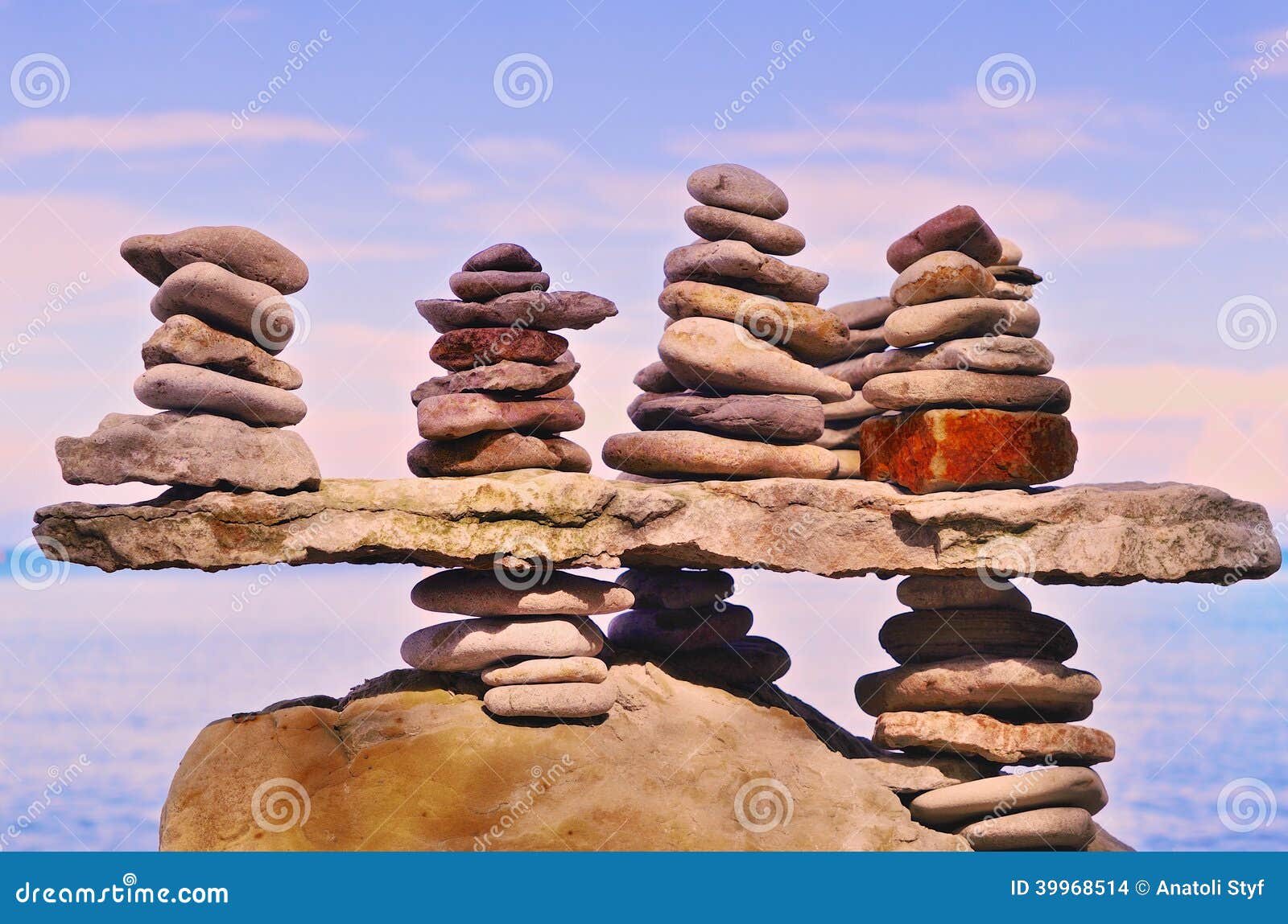 Pebbles on a Top of Boulder Stock Photo - Image of gravel, group: 39968514