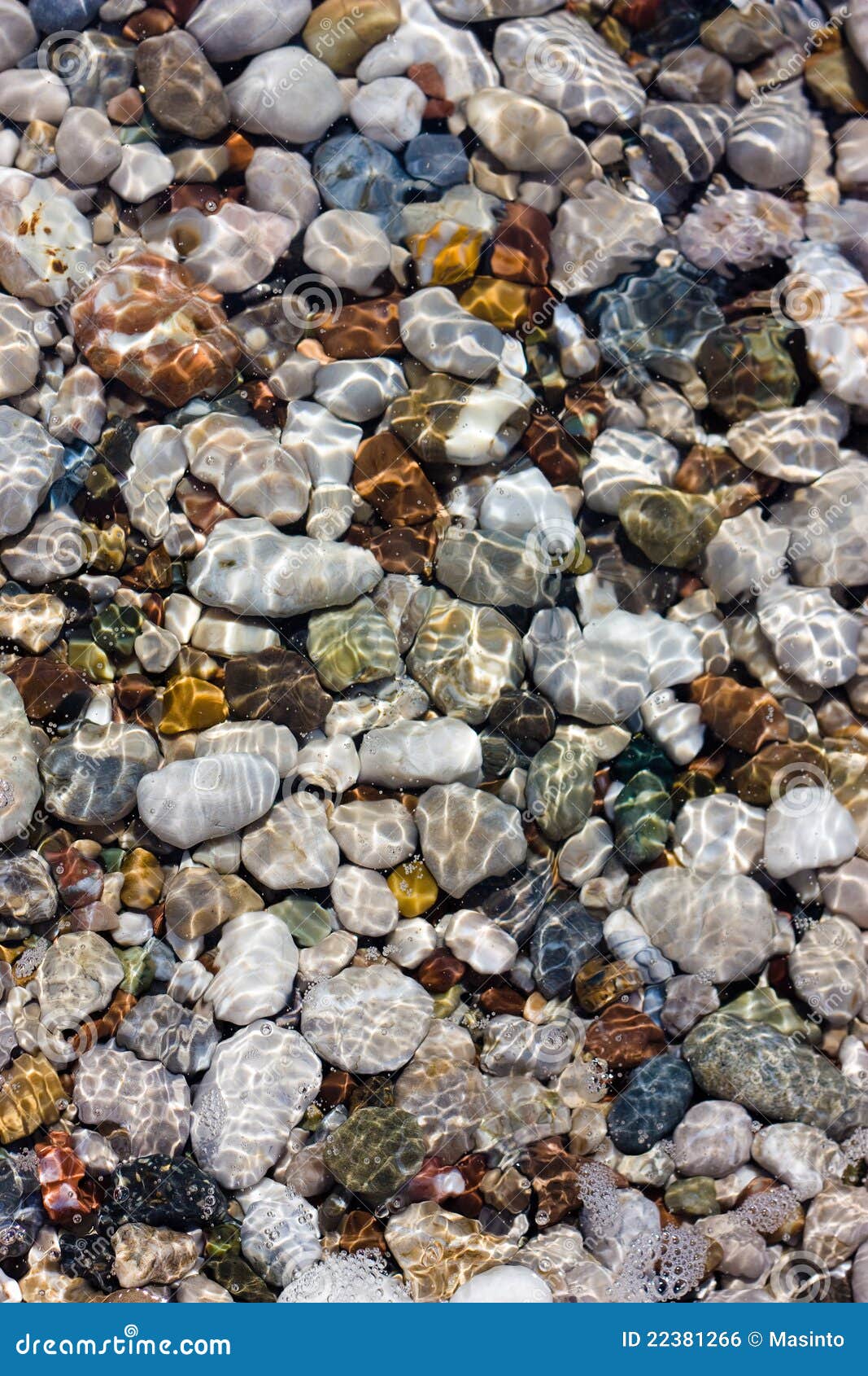 Pebbles and water stock photo. Image of closeup, ocean - 22381266