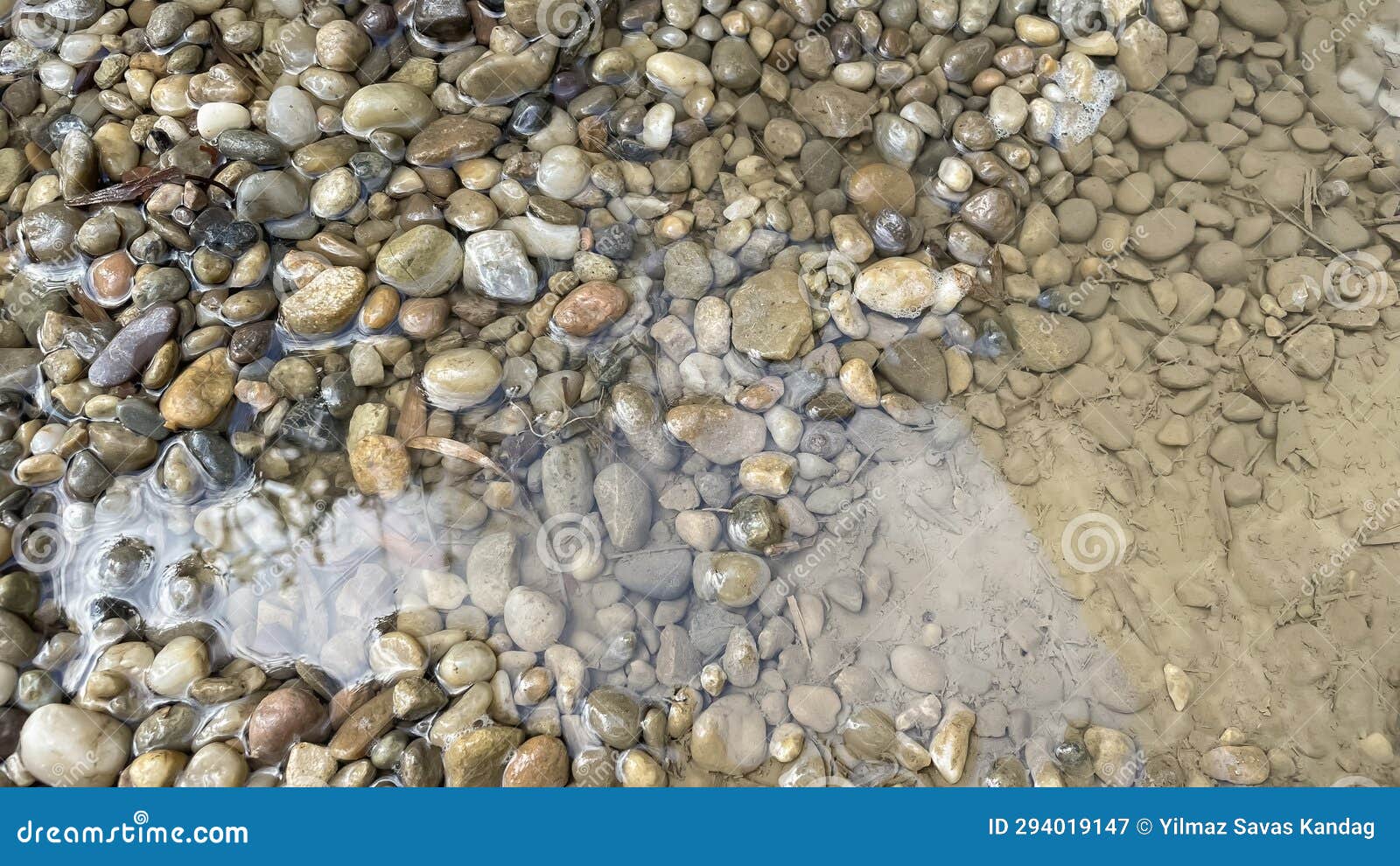 Pebbles in the Water on the Beach in the Summer. Stock Image - Image of ...
