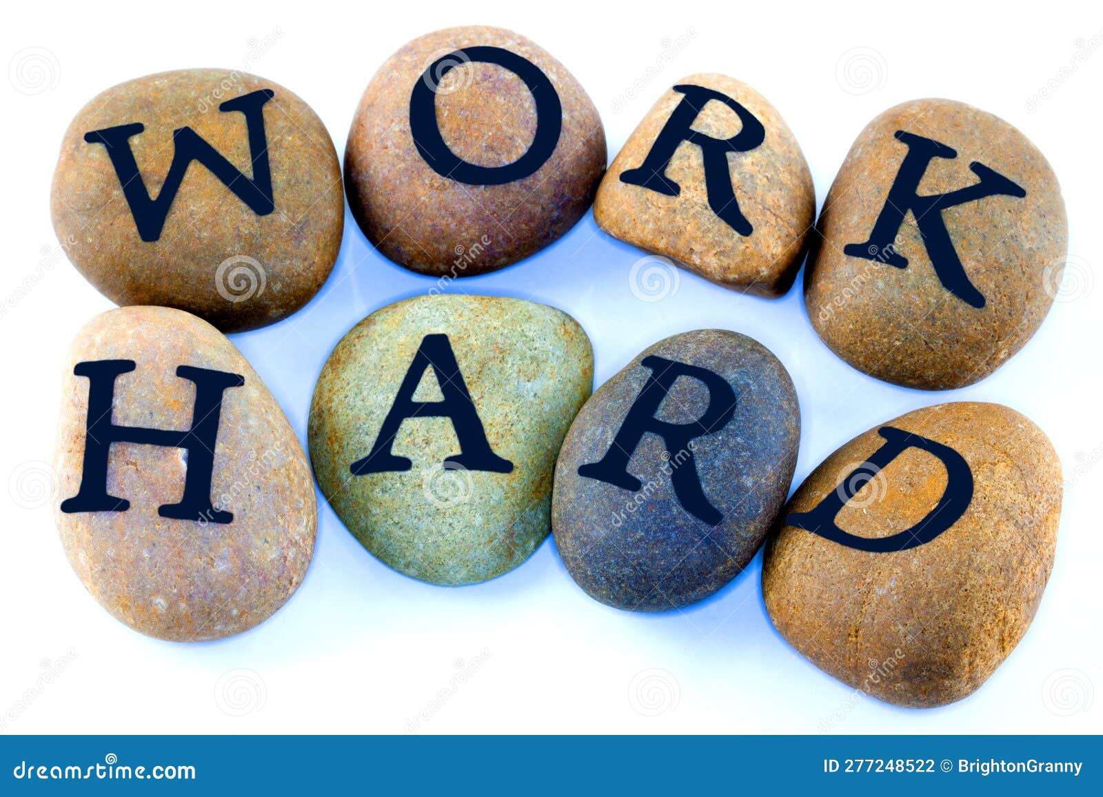 The Words Work Rounded Stones. Stock Photo - Image of concept, fatigue ...