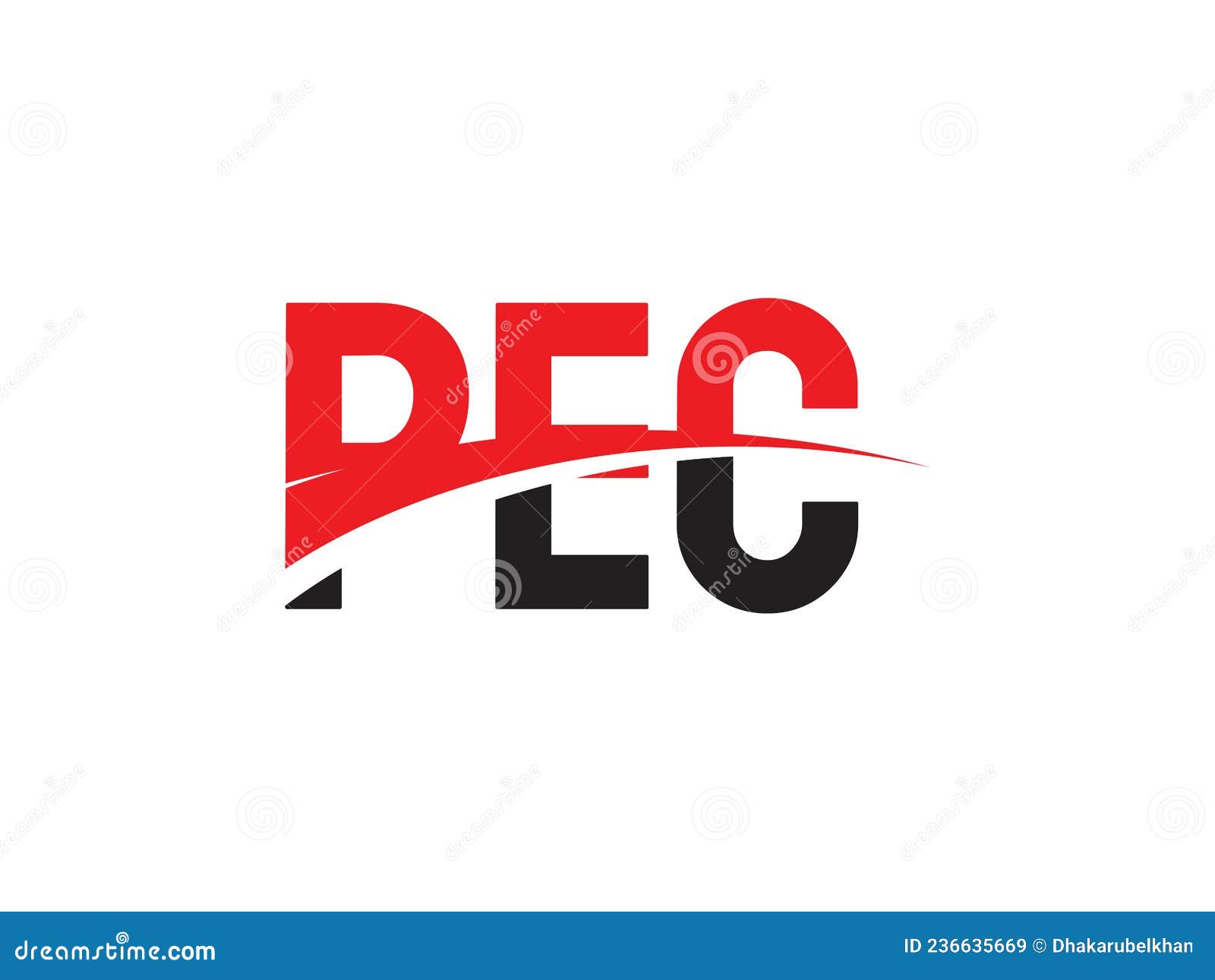 PEC Letter Initial Logo Design Vector Illustration Stock Vector ...