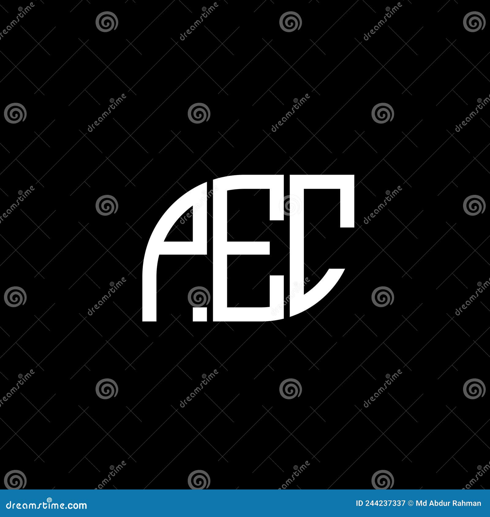 PEC Letter Logo Design on Black Background.PEC Creative Initials Letter ...