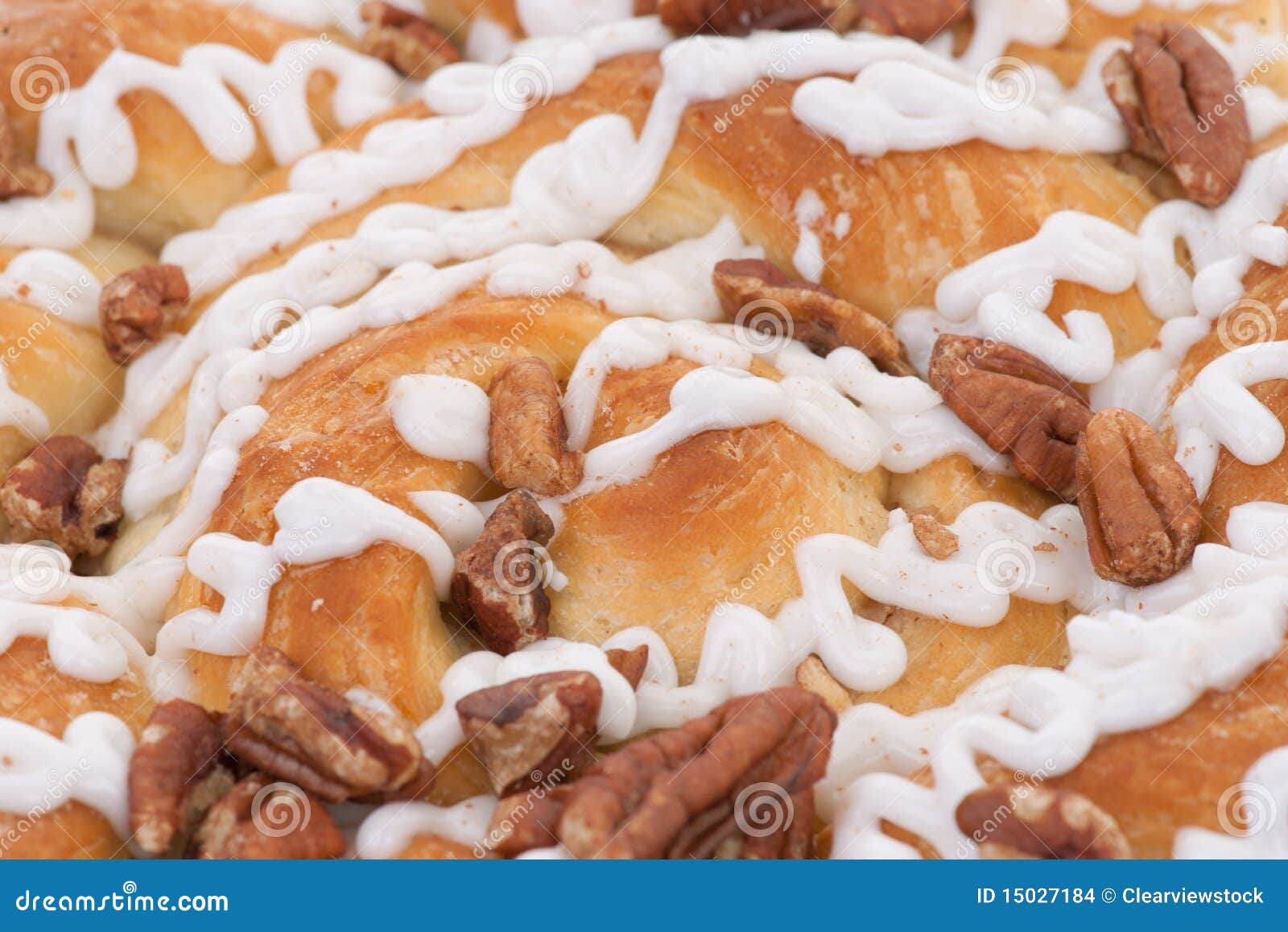 Pecan danish cake closeup stock photo. Image of icing - 15027184