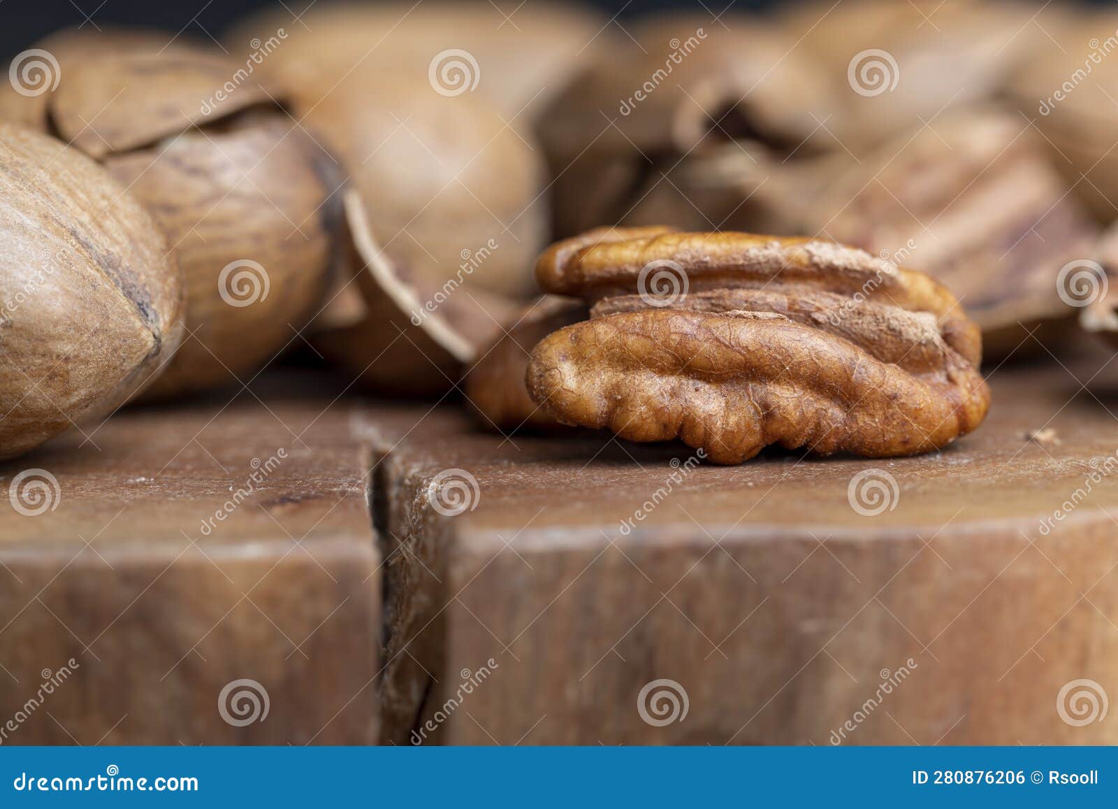 Pecan in a Shell on the Table Stock Photo - Image of food, core: 280876206