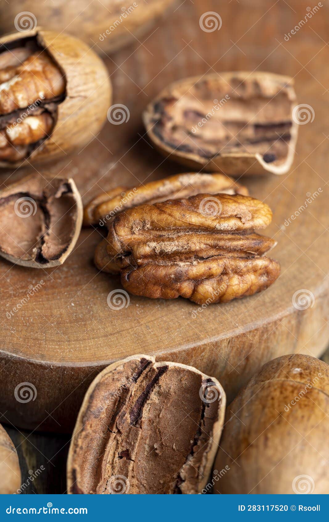 Pecan in a Shell on the Table Stock Photo - Image of edible, fresh ...