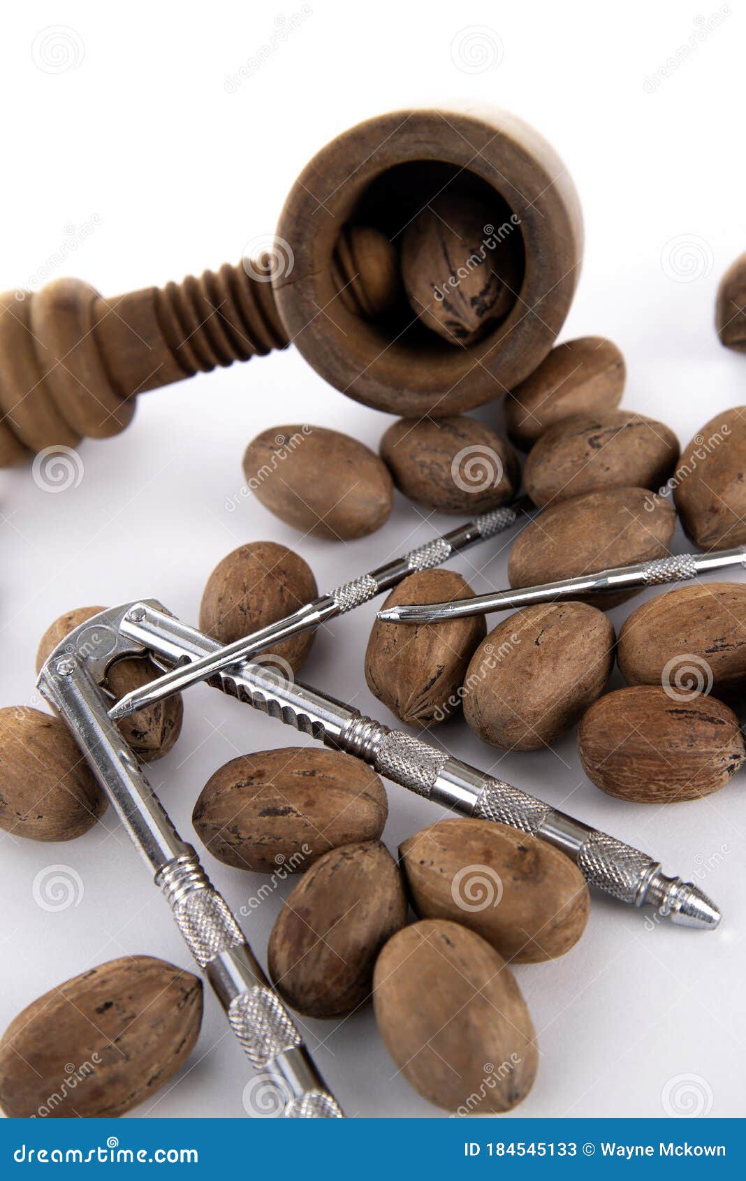 Pecans,nut-cracker stock image. Image of delicious, halves - 184545133