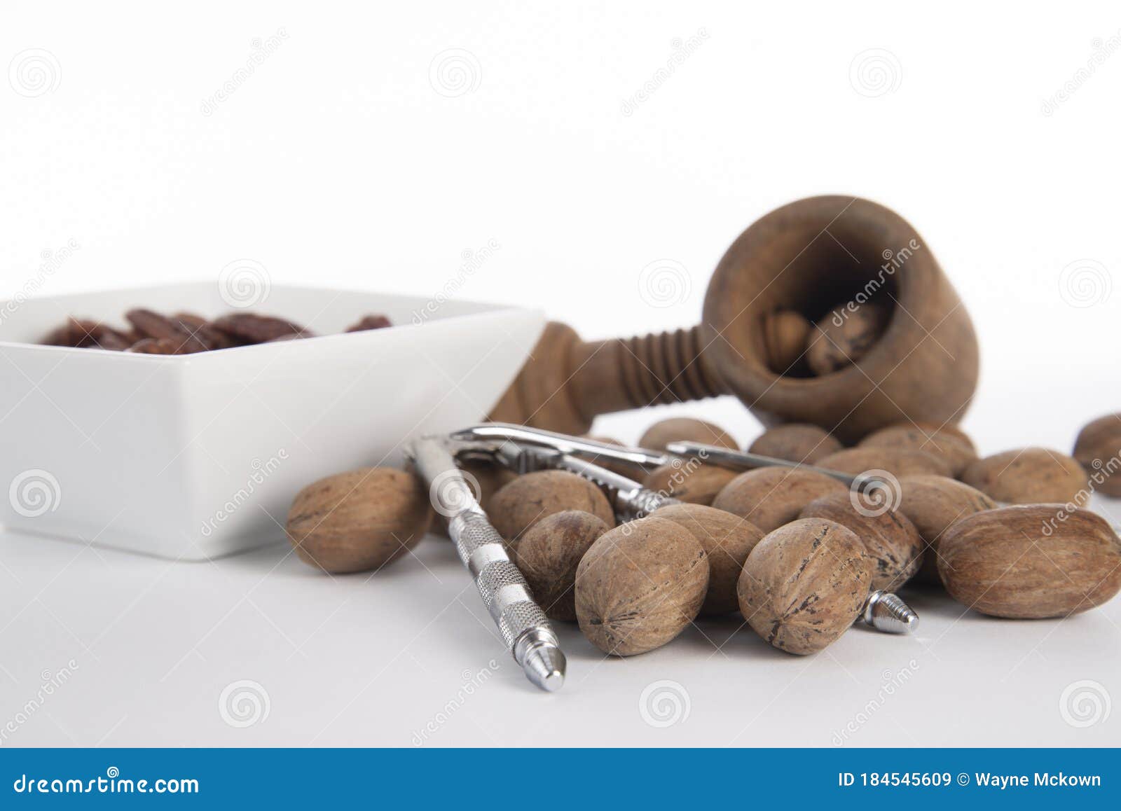 Pecans,nut-cracker stock image. Image of delicious, crust - 184545609