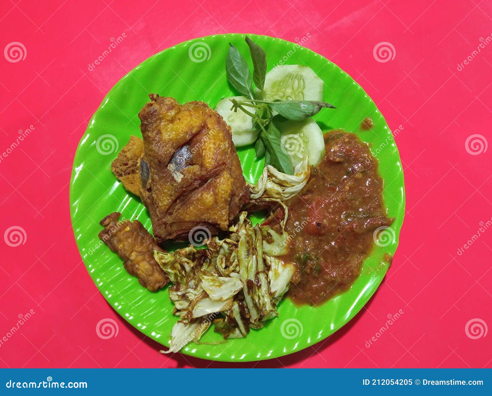Pecel Ayam, a Typical Indonesian Food Stock Image - Image of ayam, food ...
