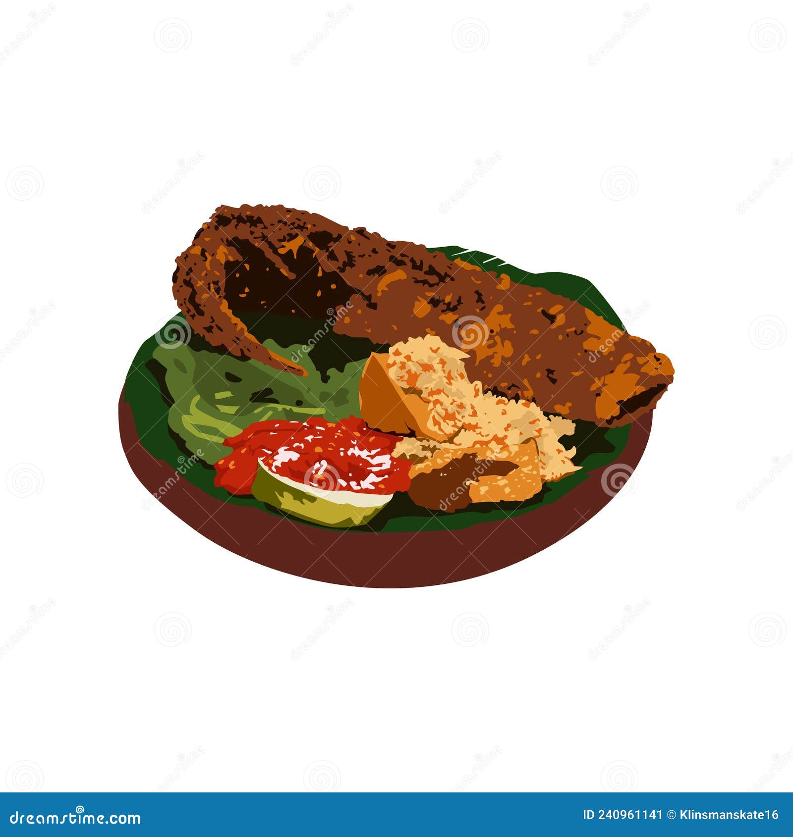 Pecel Lele Indonesian Food Design Vector Stock Vector - Illustration of ...
