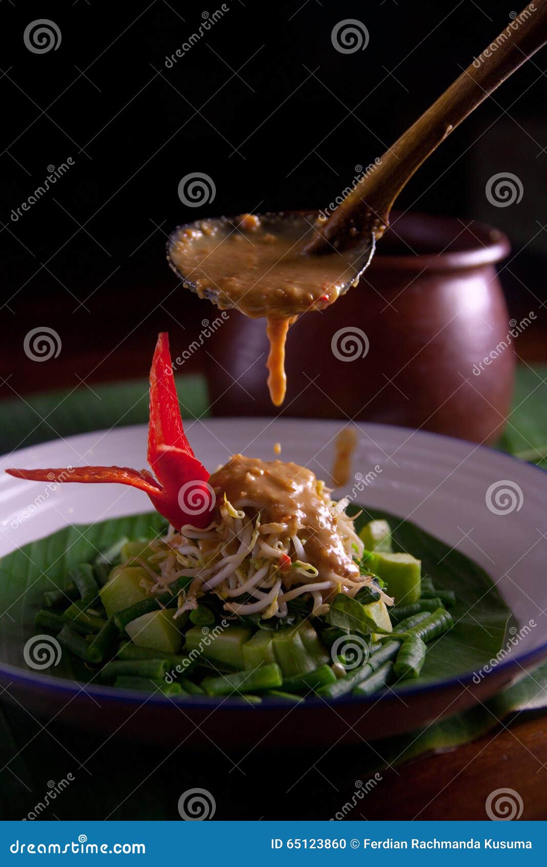 Pecel Rice Is A Traditional Javanese Indonesian Dish Served With ...