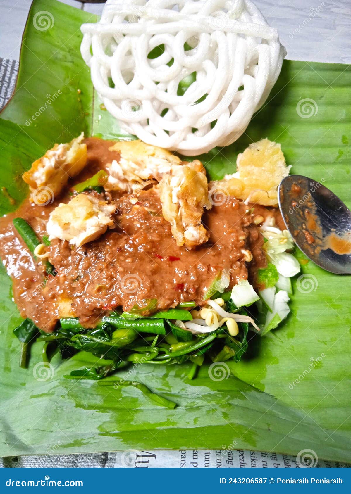 Pecel stock image. Image of vegetables, indonesia, traditional - 243206587