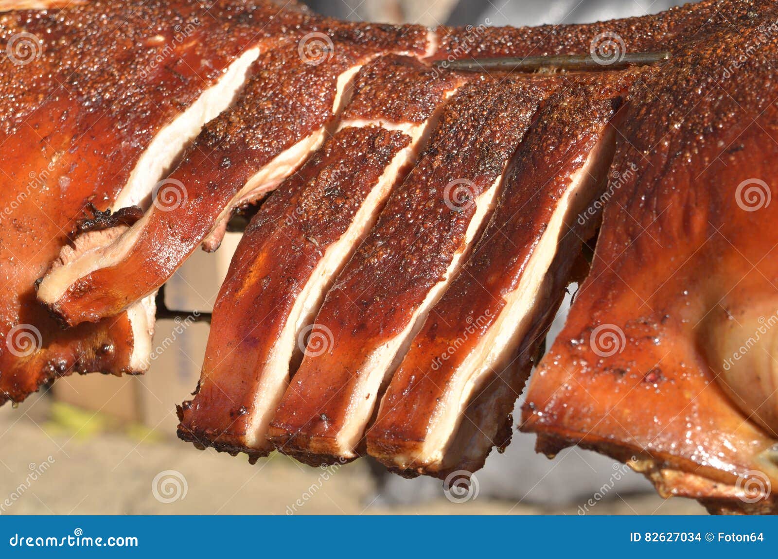 Pecho asado del cerdo foto de archivo. Imagen de grilled - 82627034