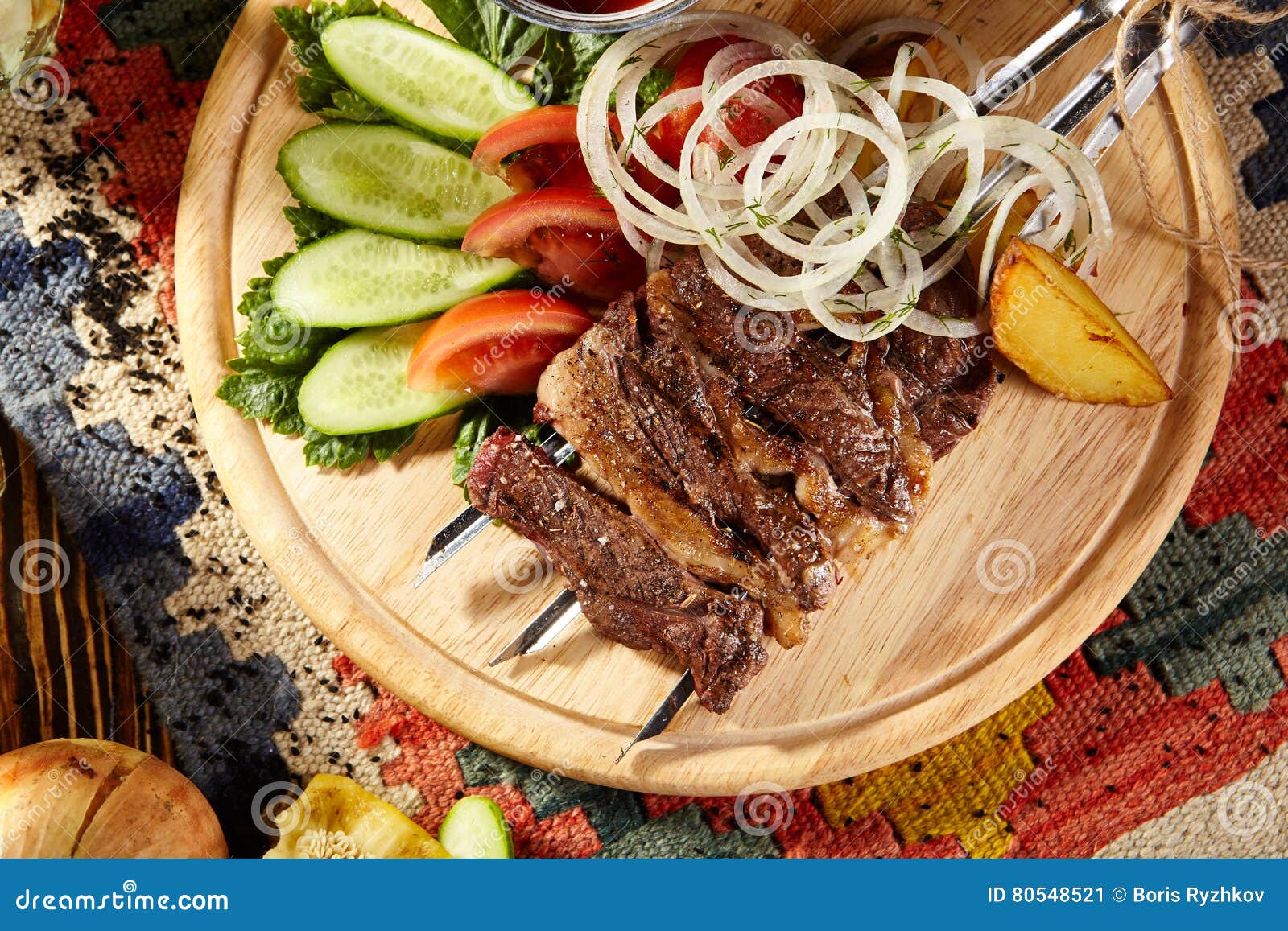 Pecho De Los Pinchos Del Cordero Imagen de archivo - Imagen de barbacoa ...