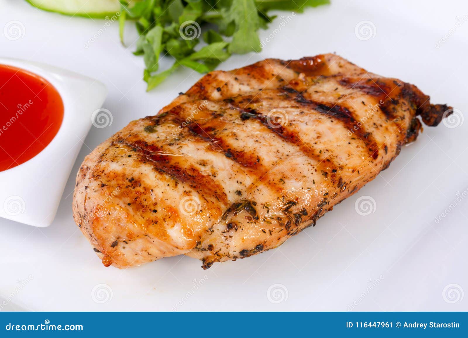 Pecho De Pollo Asado a La Parilla Imagen de archivo - Imagen de dieta ...