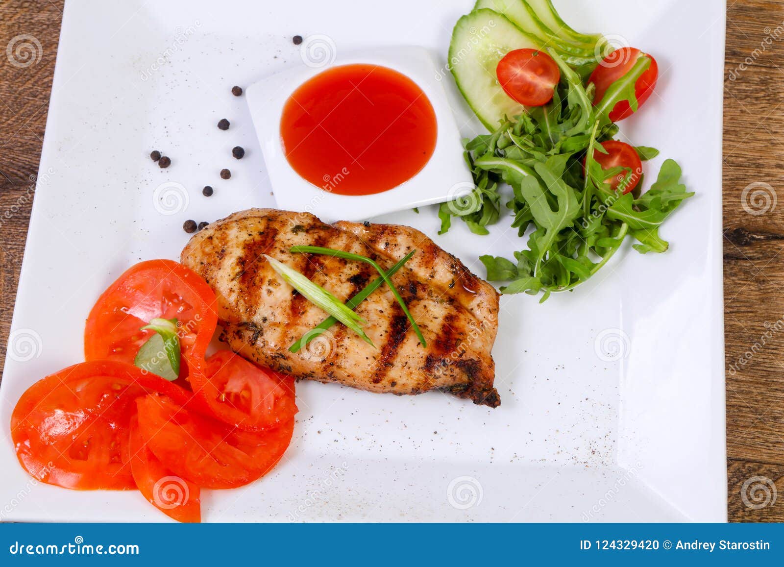 Pecho De Pollo Asado a La Parilla Foto de archivo - Imagen de pechos ...