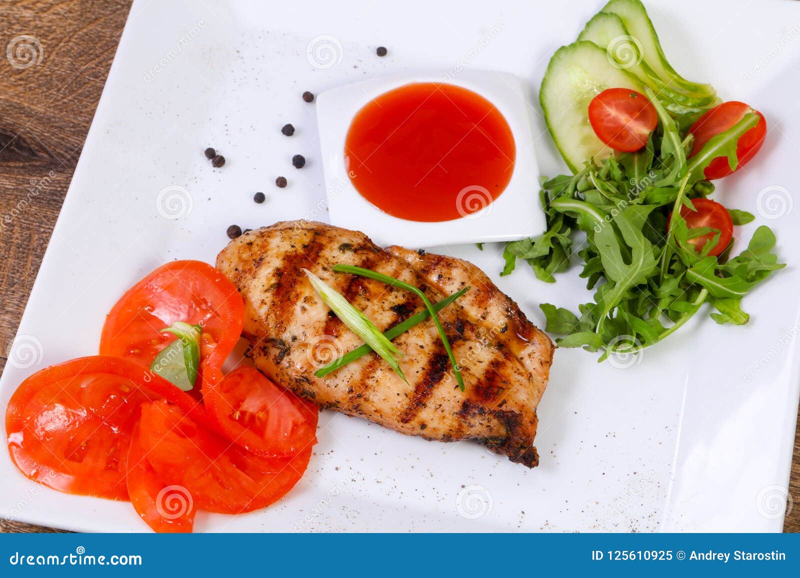 Pecho De Pollo Asado a La Parilla Imagen de archivo - Imagen de poultry ...