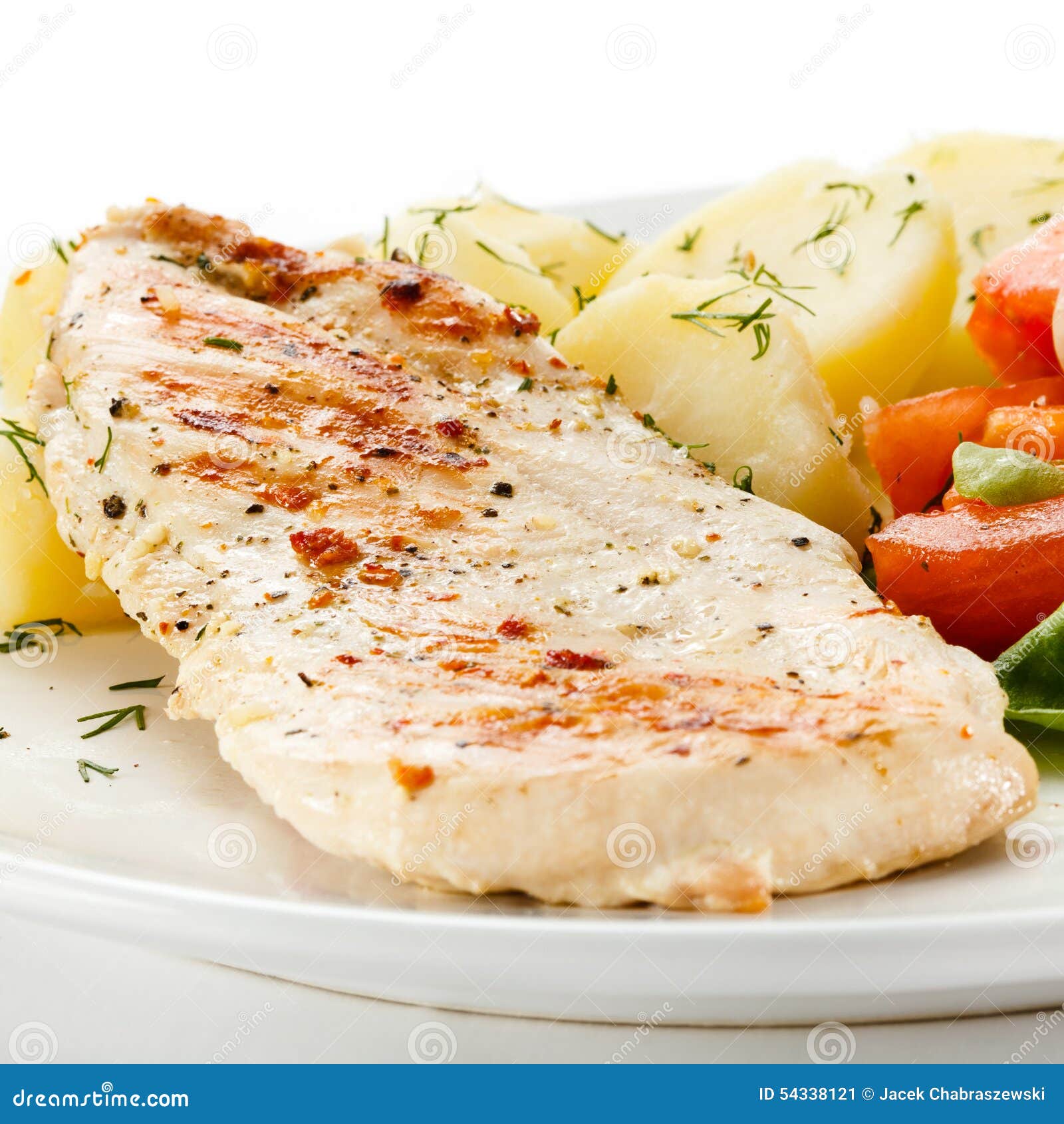 Pecho De Pollo Asado a La Parilla Imagen de archivo - Imagen de tajadas ...