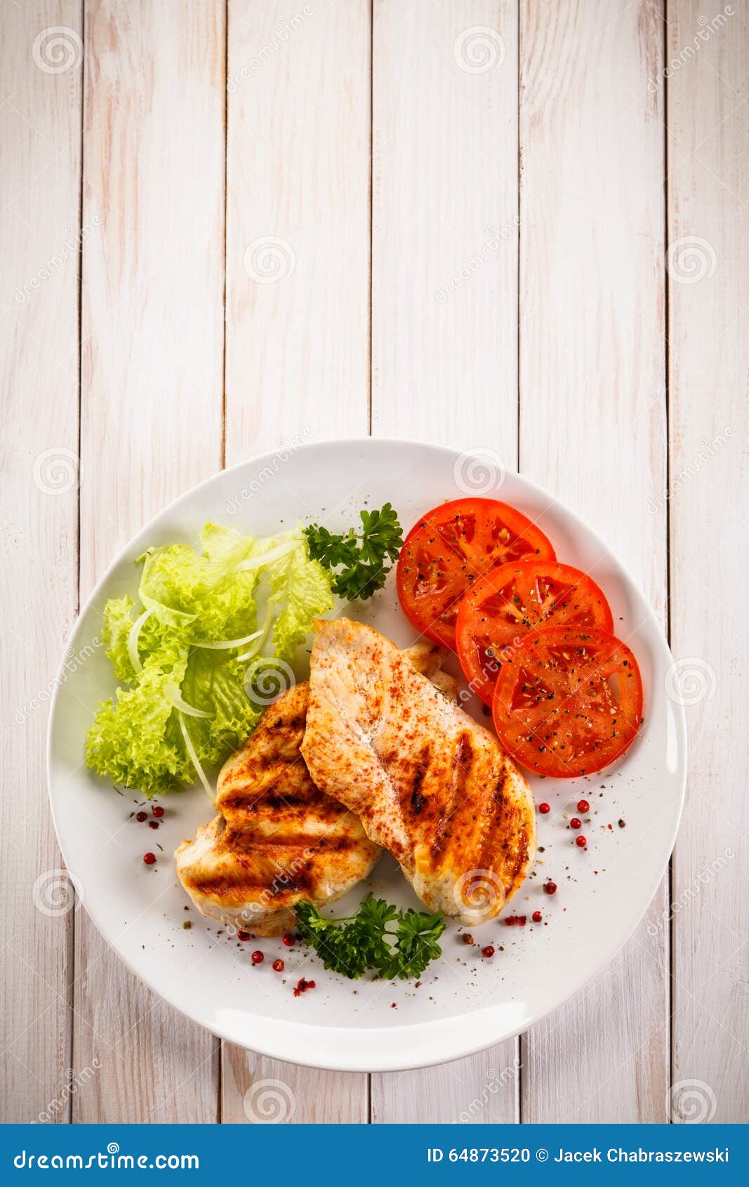 Pecho De Pollo Asado a La Parilla Foto de archivo - Imagen de alimento ...