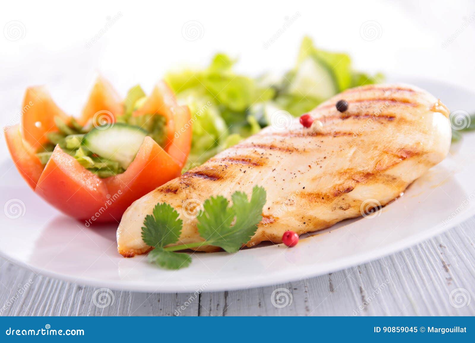 Pecho De Pollo Asado a La Parilla Imagen de archivo - Imagen de dieta ...