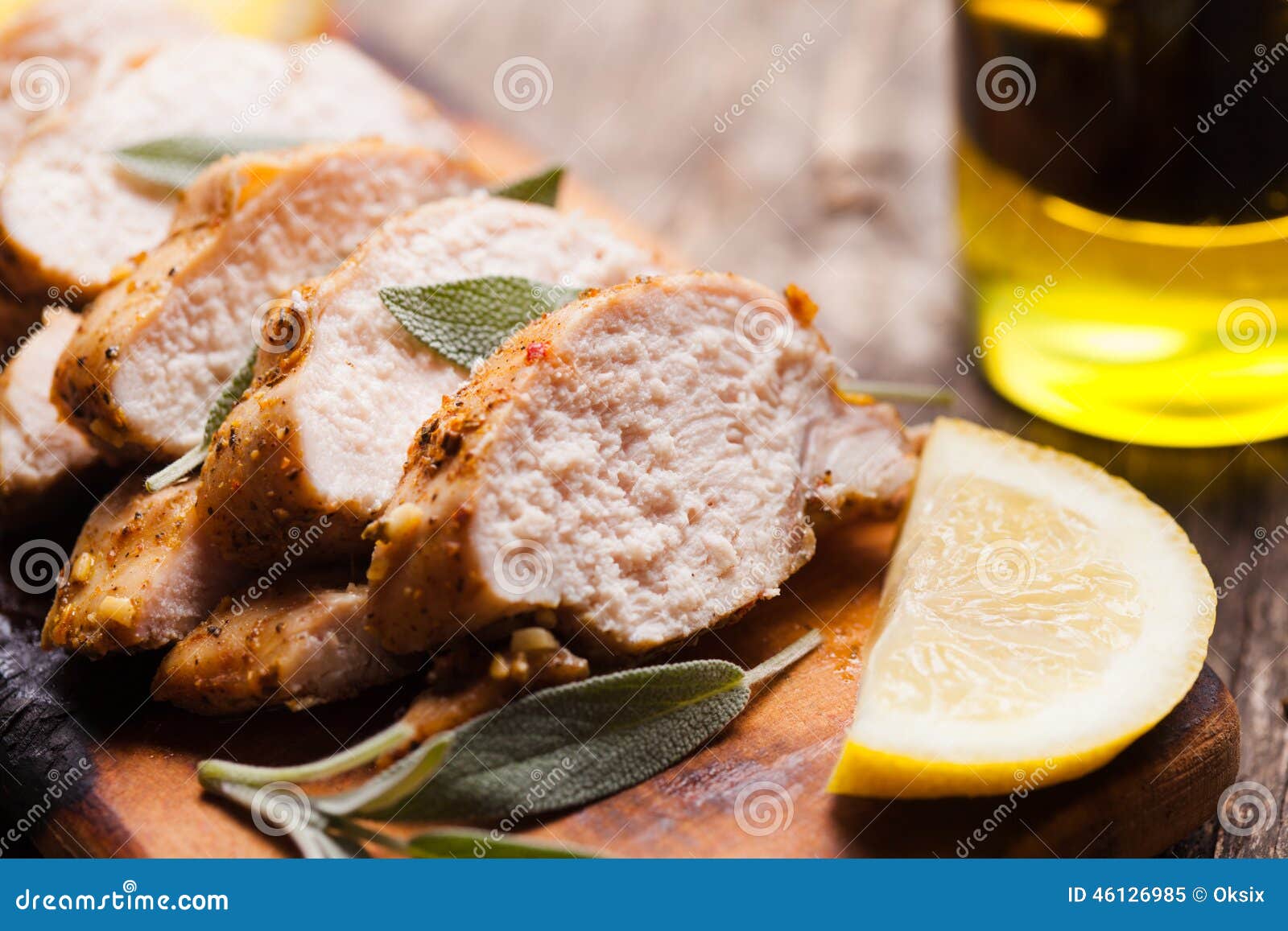 Pecho De Pollo Cocido Al Horno Imagen de archivo - Imagen de adobado ...