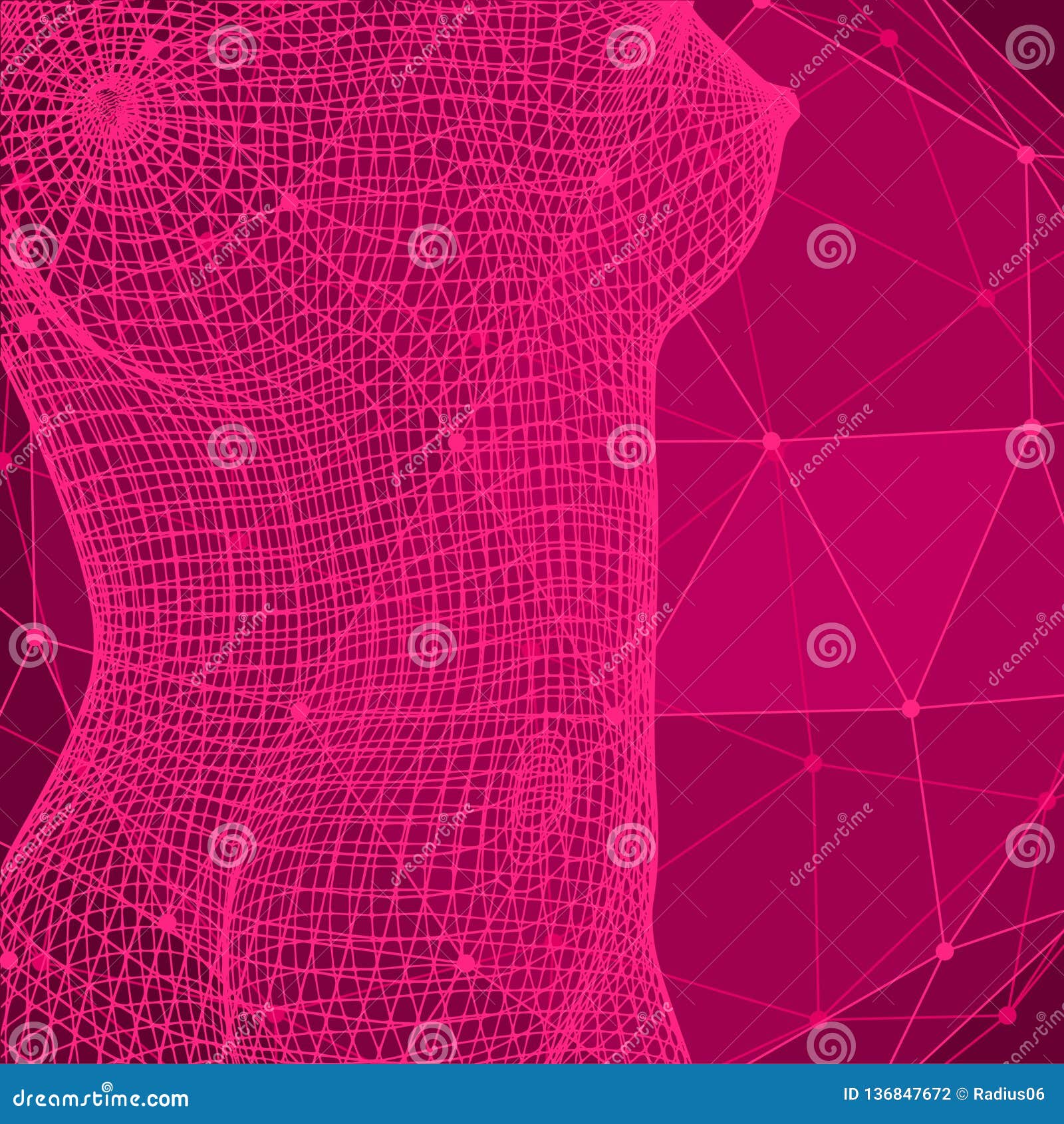 Pecho femenino poligonal ilustración del vector. Ilustración de ...