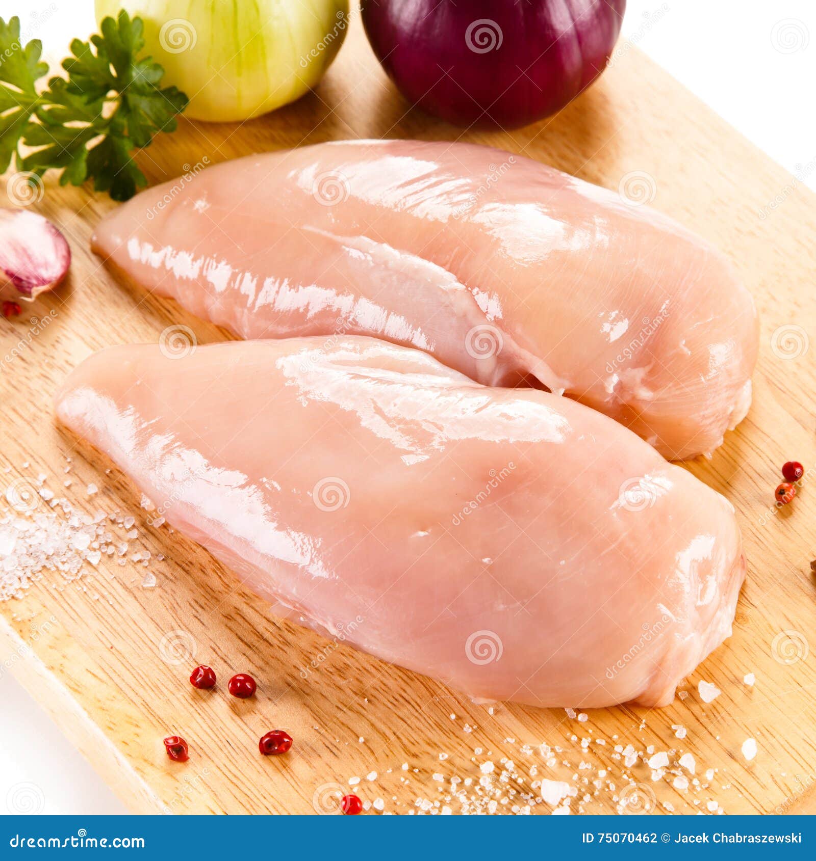 Pechos De Pollo Sin Procesar Frescos Foto de archivo - Imagen de crudo ...