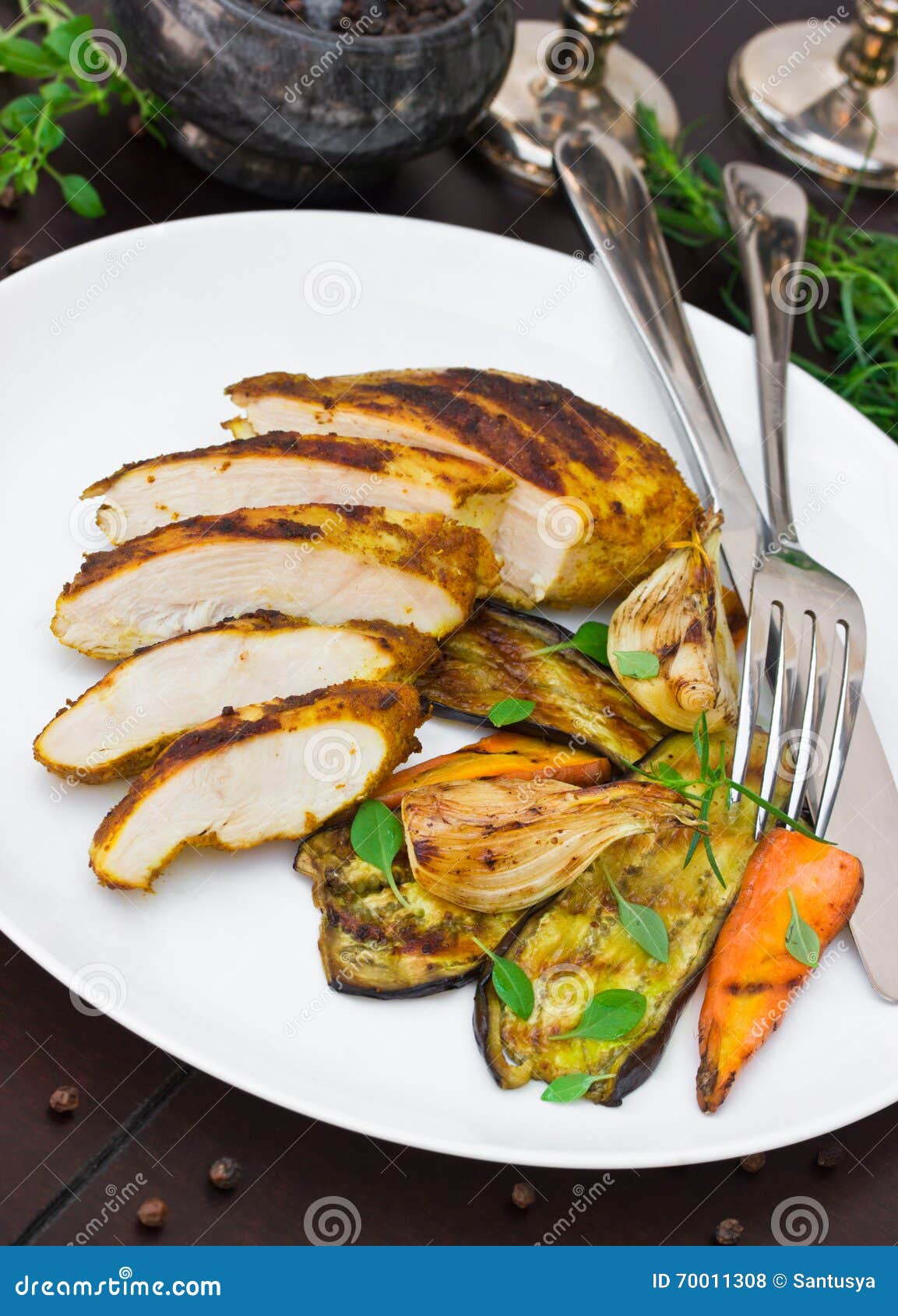 Pechuga De Pollo En El Estilo Indio Foto de archivo - Imagen de cocina ...