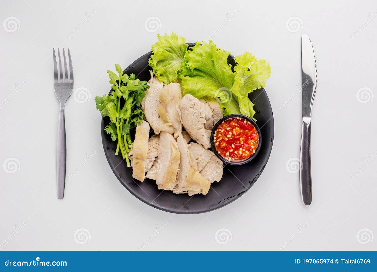 Pechuga de pollo hervida foto de archivo. Imagen de carne - 197065974