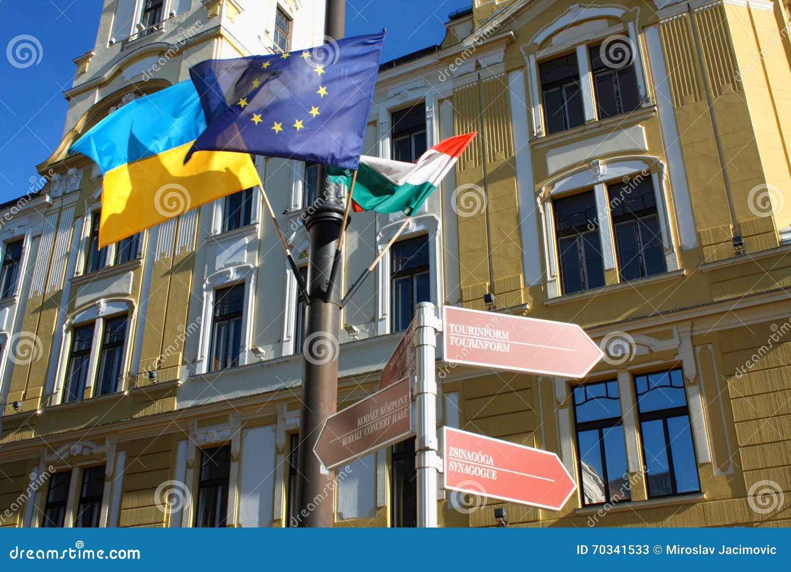 Pecs, Hungary. City in Baranya County Stock Image - Image of flag ...