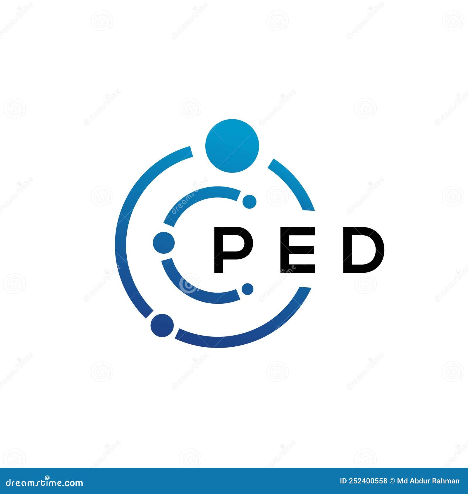 PED Letter Technology Logo Design On White Background. PED Creative ...