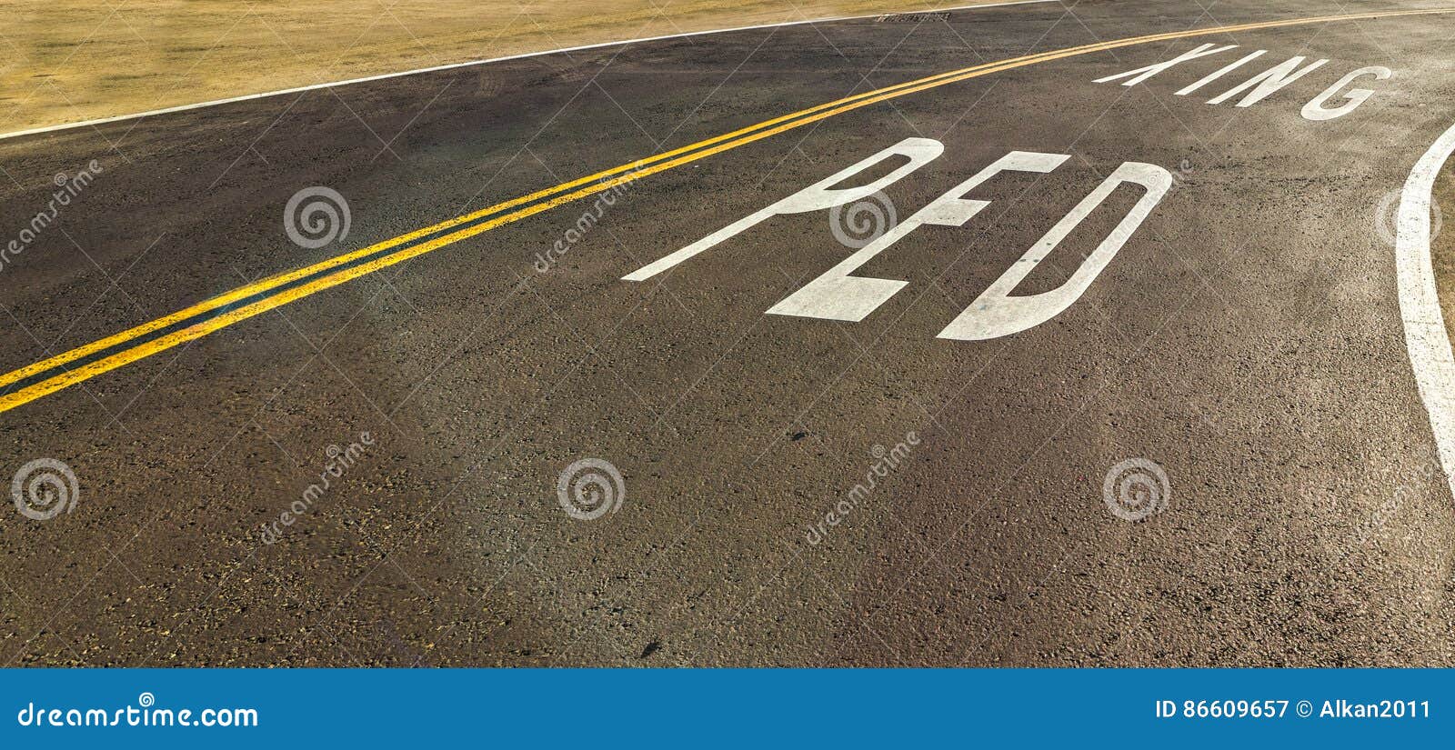 Ped Xing Written on the Road Stock Image - Image of traffic, horizontal ...