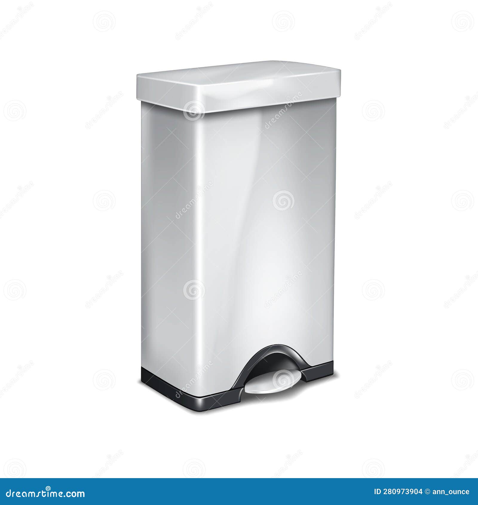 Pedal Dustbin With Hinged Lid Color Mockup Set. Metal Dust Bin ...