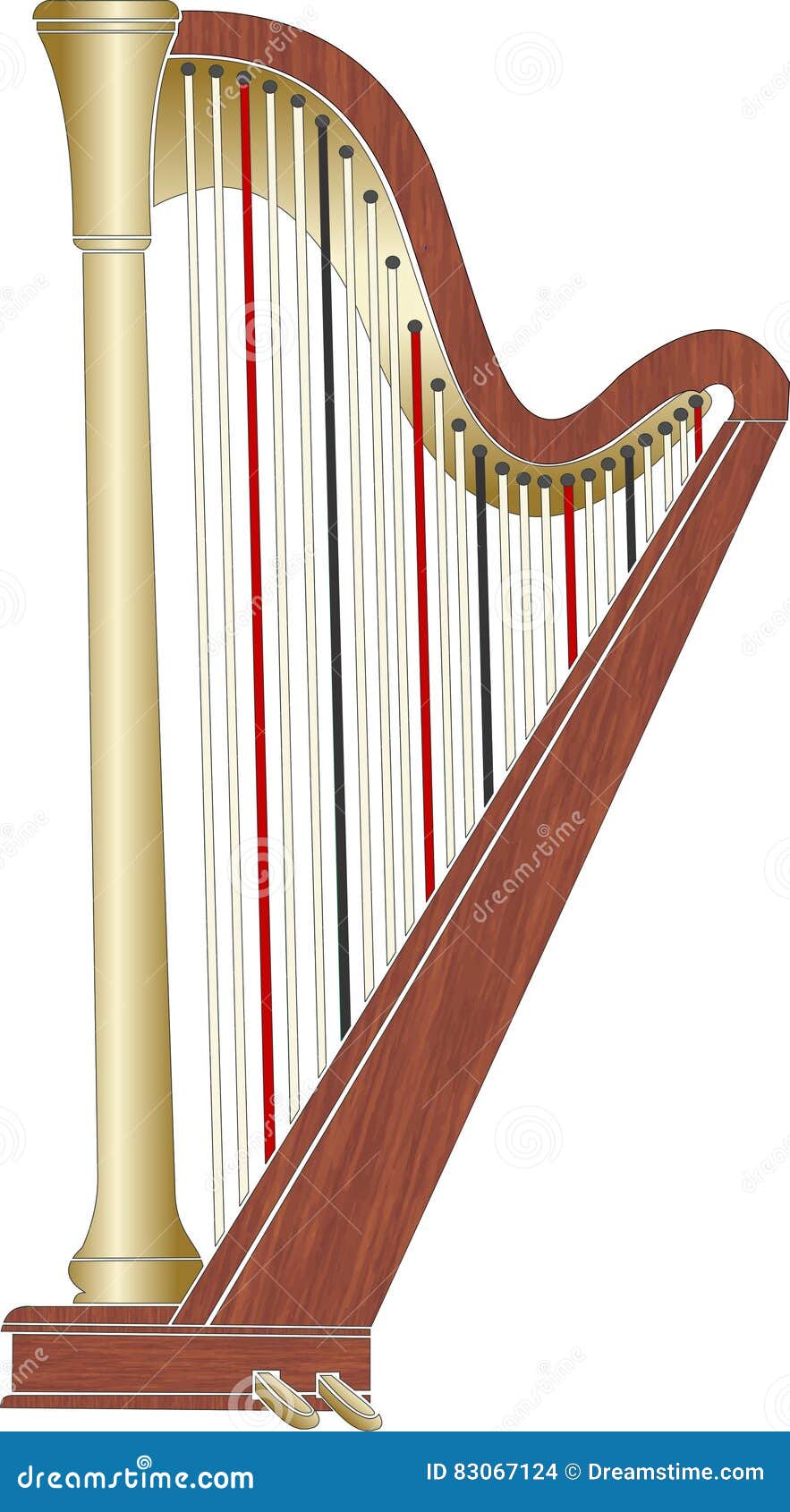 Gold Pedal Harp
