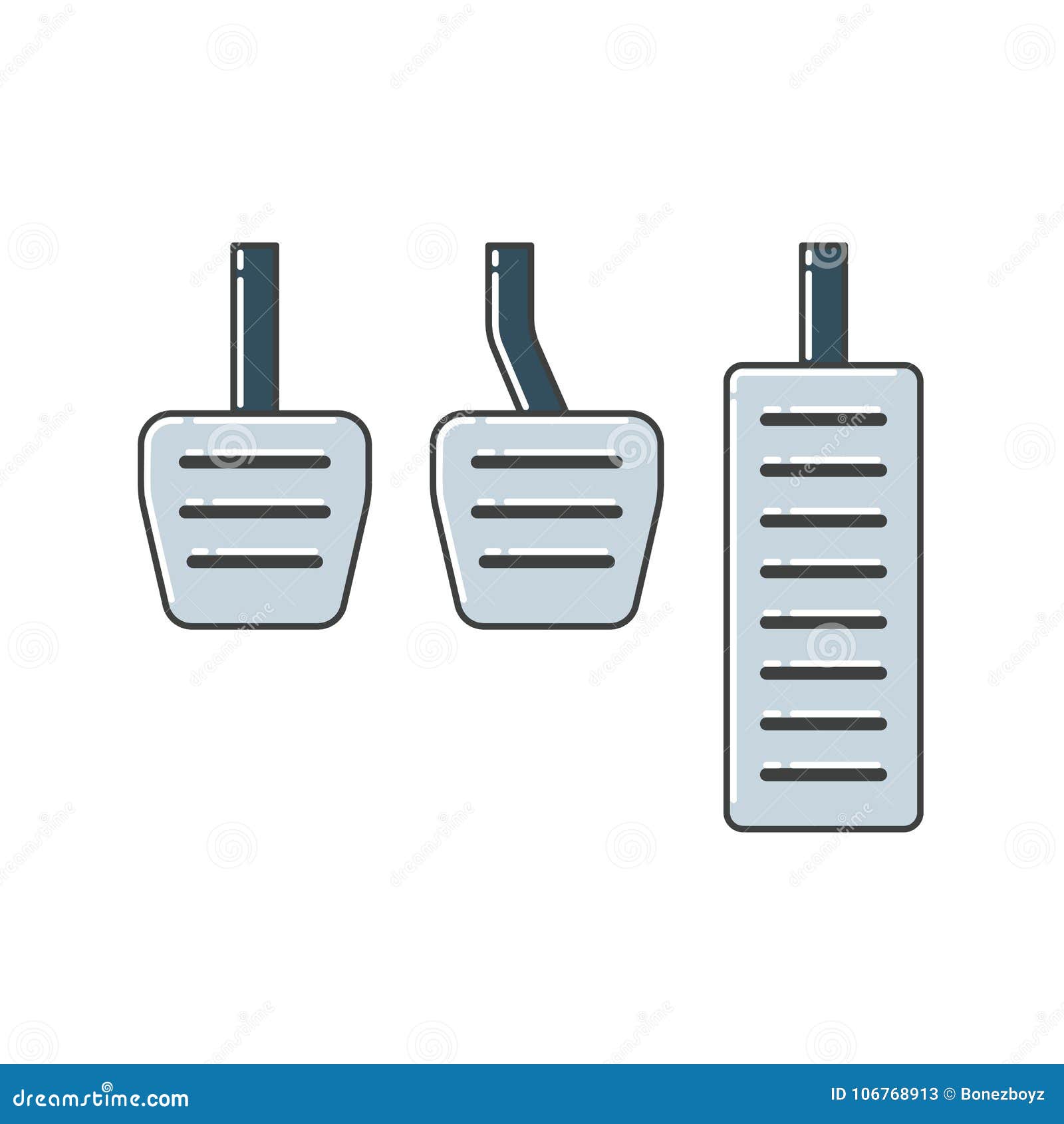 Pedales del coche ilustración del vector. Ilustración de vector - 106768913